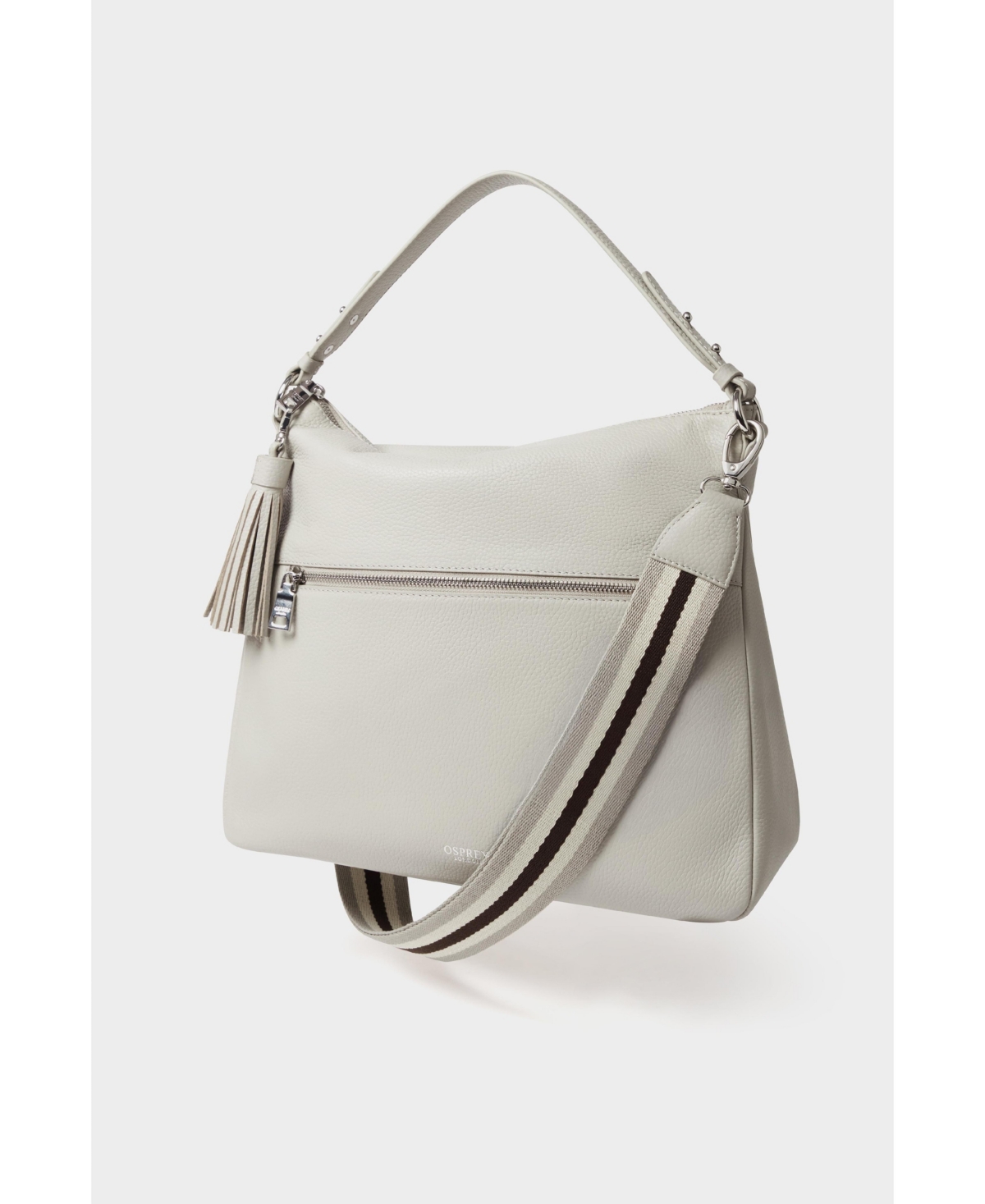 Click here for Osprey London The Stella Leather Hobo Bag - Taupe prices