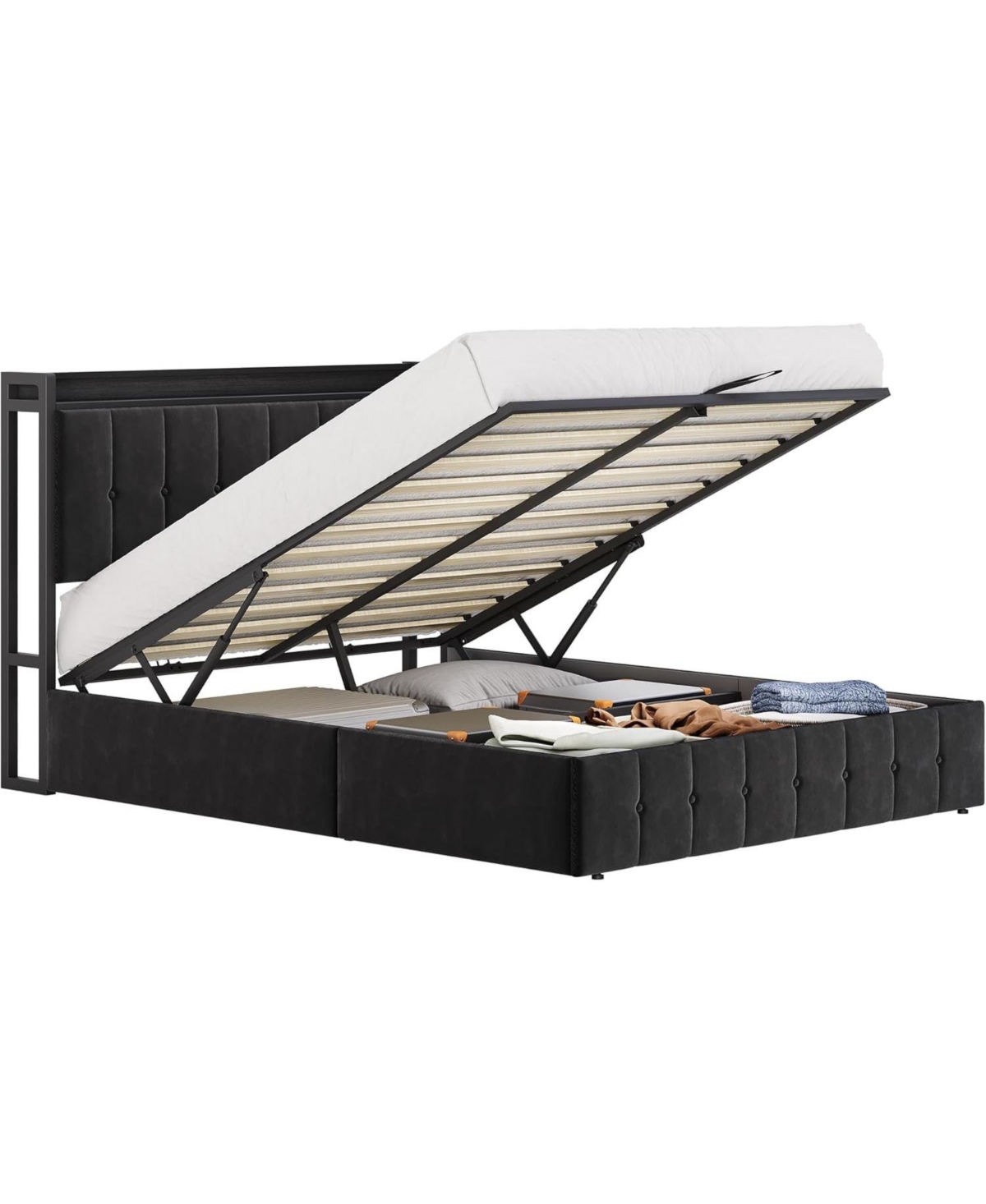 Click here for gaomon Upholstered Bed Frame with Lift Up Storage... prices