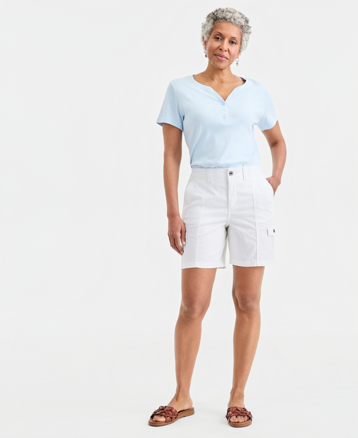 Click here for Style & Co Womens Petite Mid-Rise Comfort-Waist Ca... prices