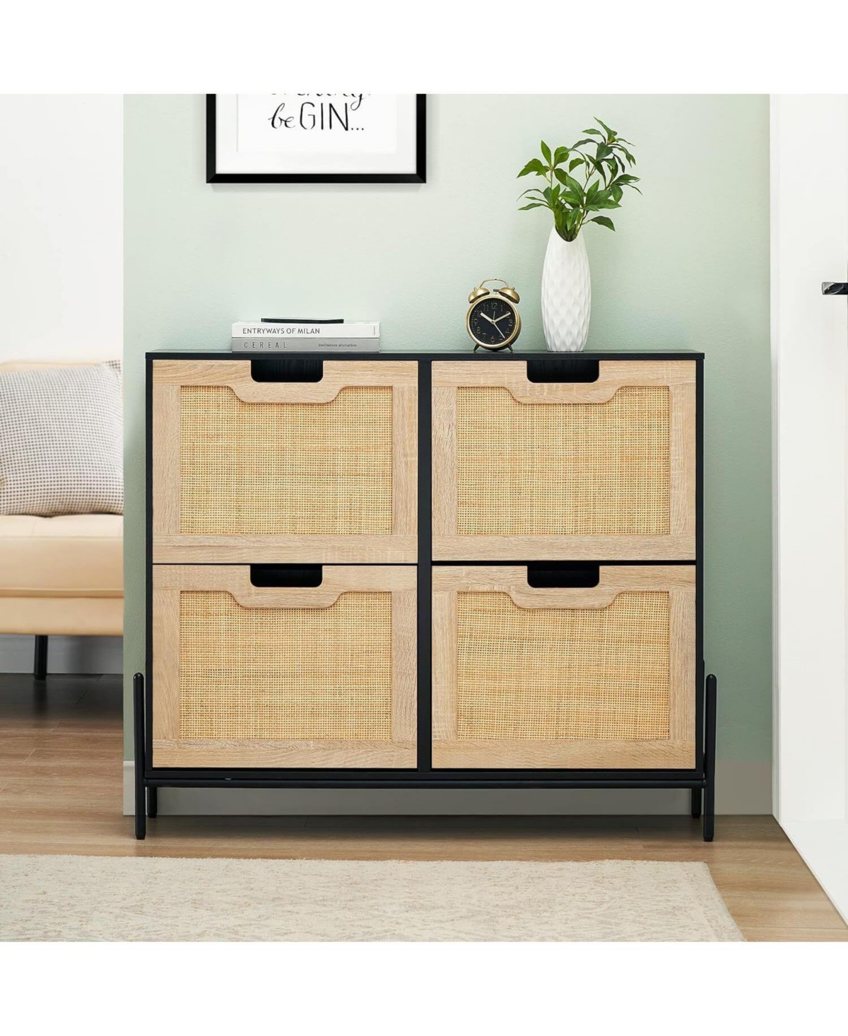 Click here for gaomon Shoe Cabinet with 4 Drawers Twith Fluted Pa... prices