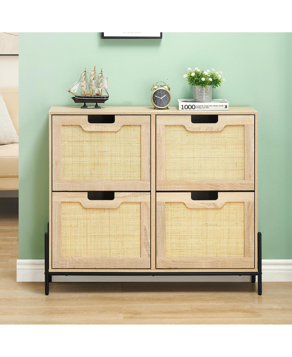 Click here for gaomon Shoe Cabinet with 4 Drawers Twith Fluted Pa... prices
