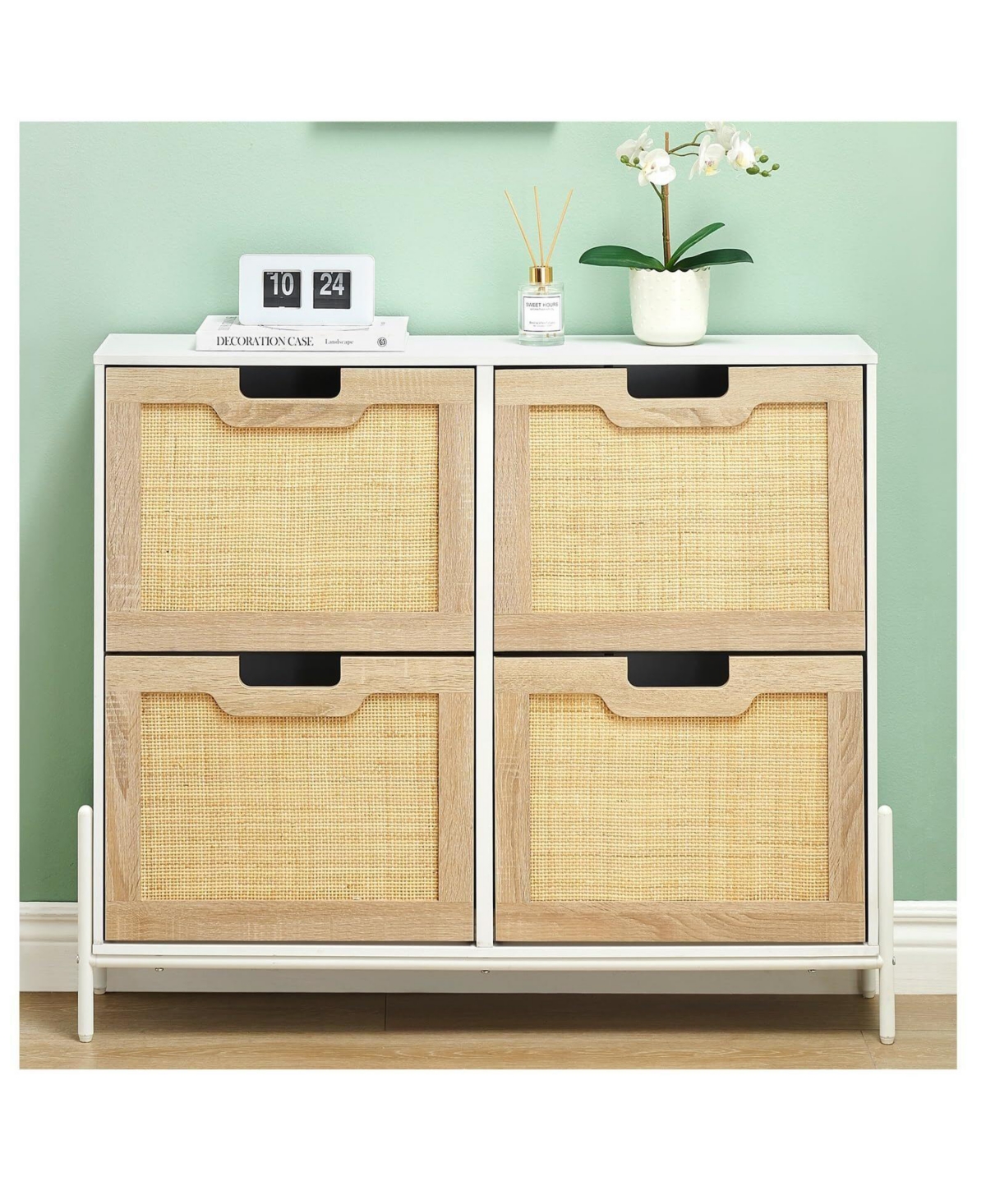 Click here for gaomon Shoe Cabinet with 4 Drawers Twith Fluted Pa... prices