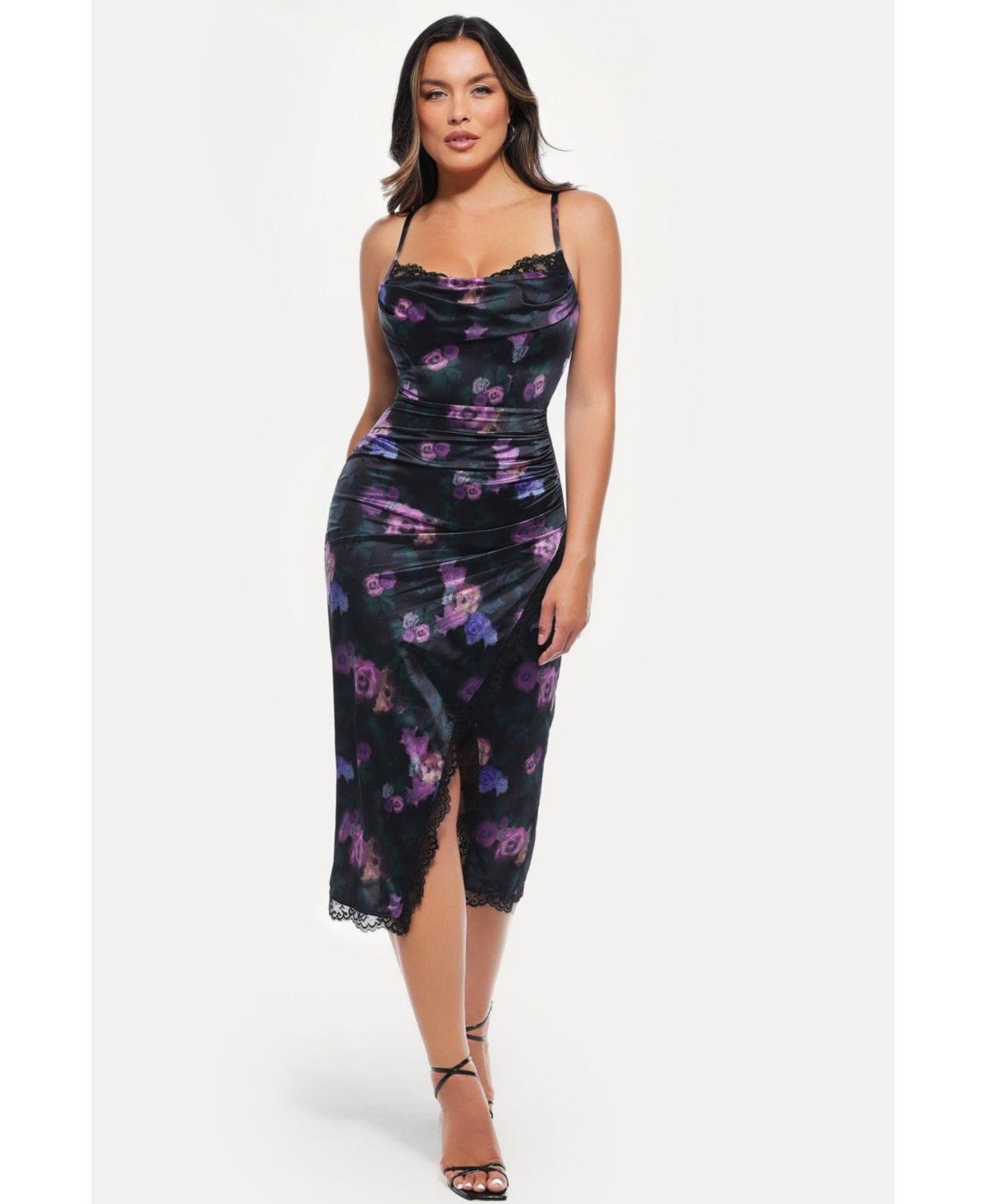 Click here for Popilush Womens Lace Trim Sculpting Floral-Print M... prices