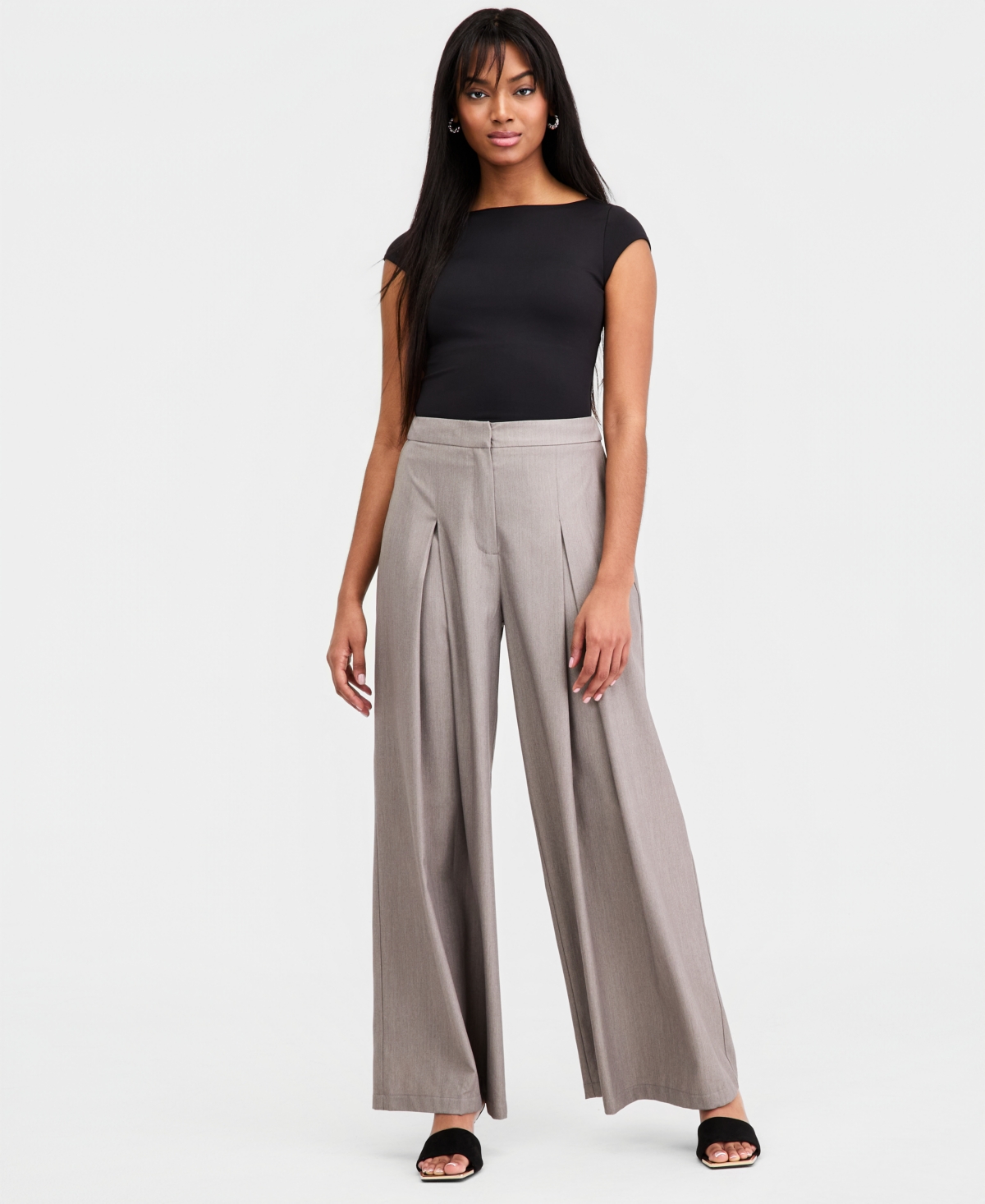 Click here for Bar Iii Womens Pleated Wide-Leg Pants  Macys Exclu... prices