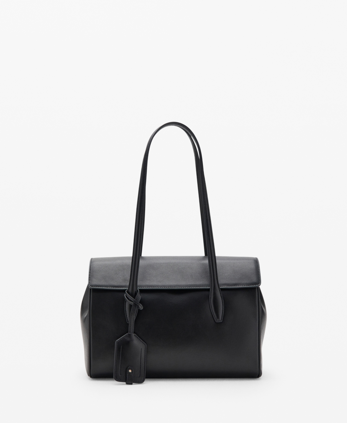 Click here for Mango Womens Charms Leather Shoulder Bag - Black prices