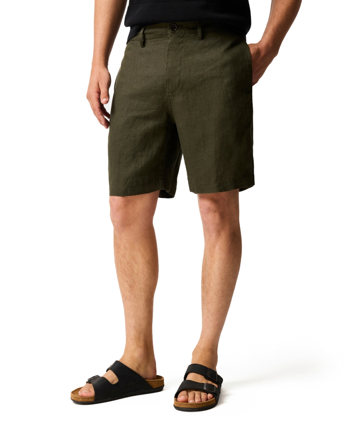 Click here for Rodd & Gunn Mens Longbeach 8 Linen Short - Dark Ol... prices