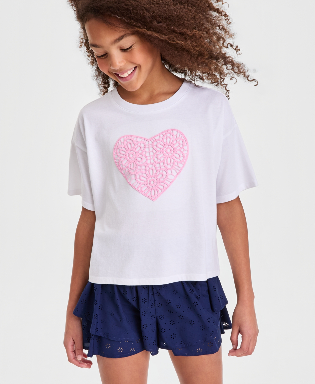 Click here for Epic Threads Girls Xs-xl Heart Relaxed Cropped Tee... prices
