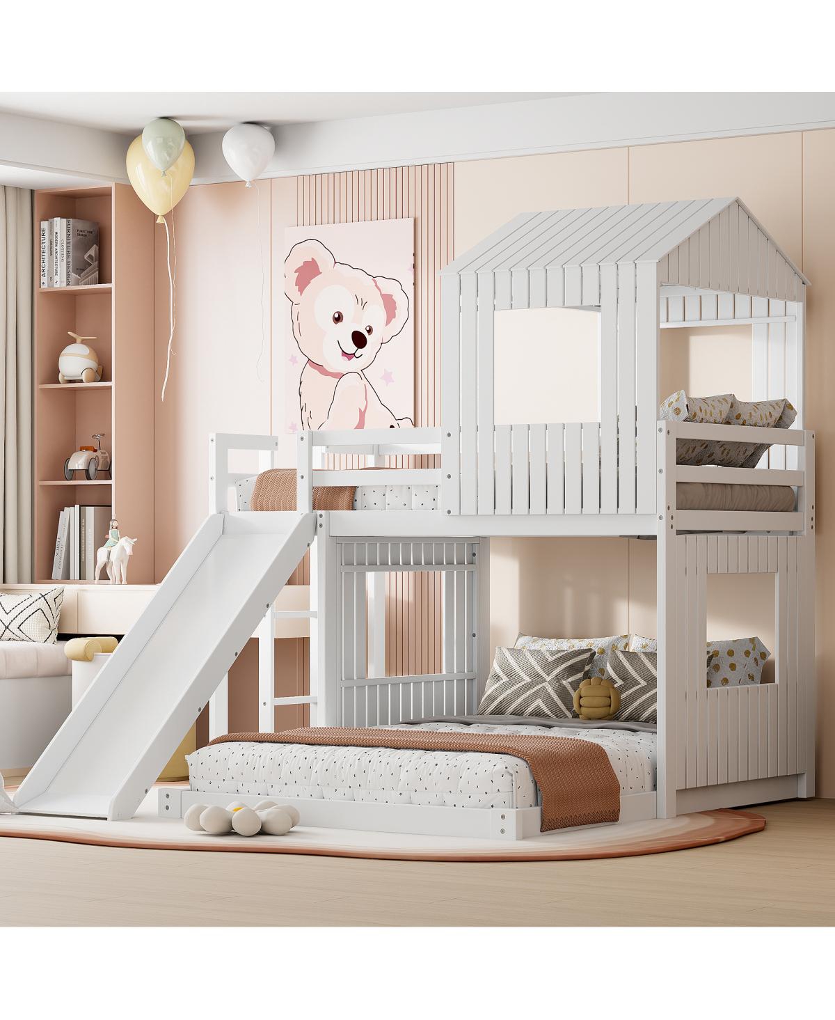 Click here for Streamdale Wooden Twin Over Full Bunk Bed with Pla... prices