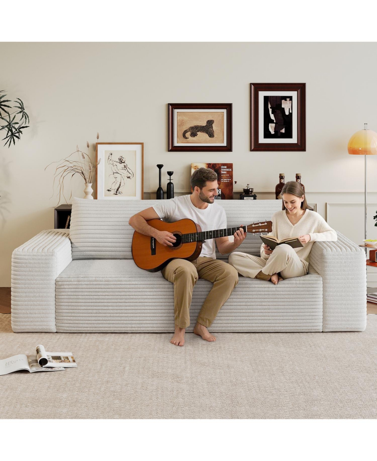 Click here for Streamdale Furniture 63" Corduroy Deep Seat S... prices