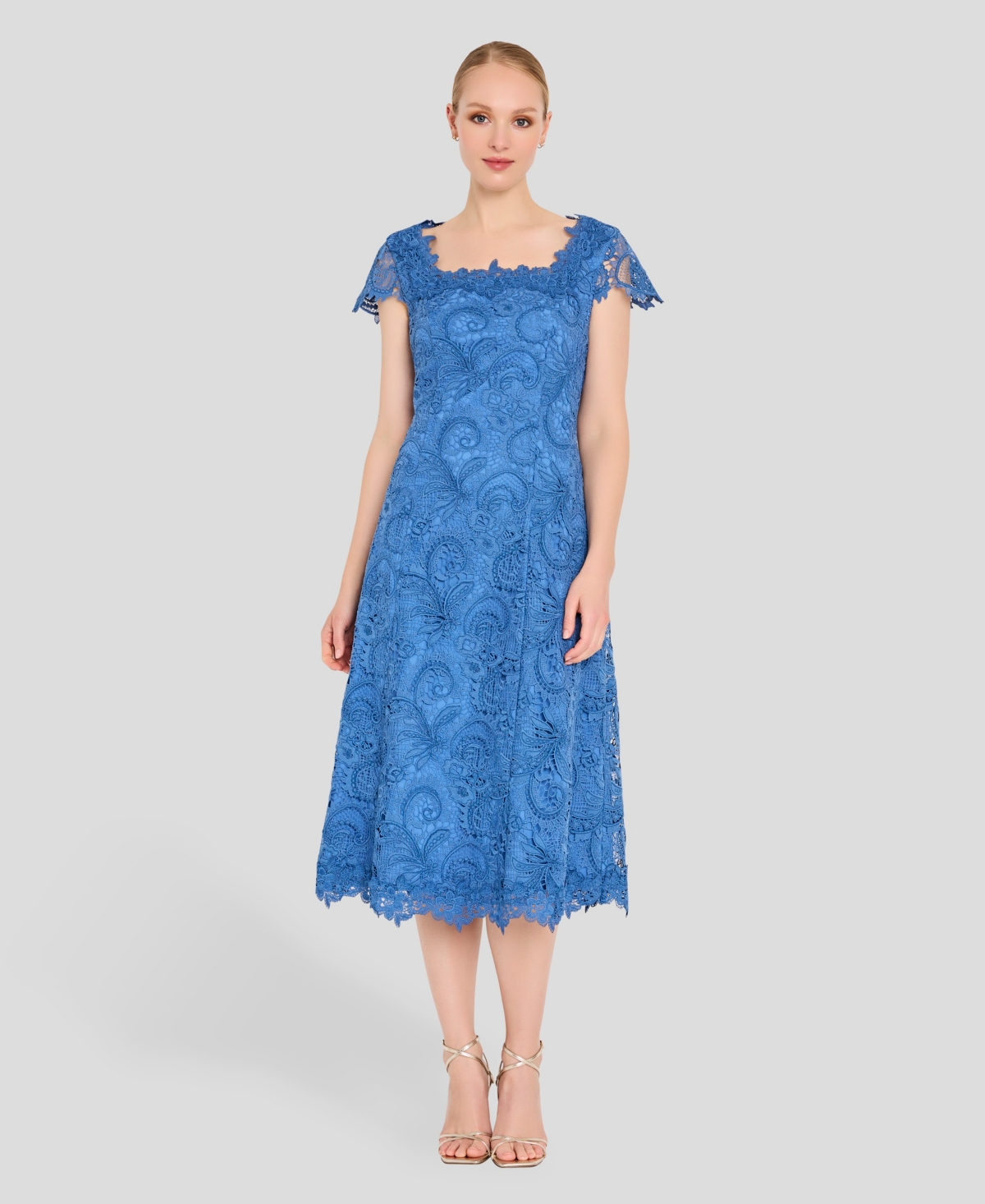 Click here for Tahari Asl Womens Corder Lace Fit Midi Ball Gown -... prices