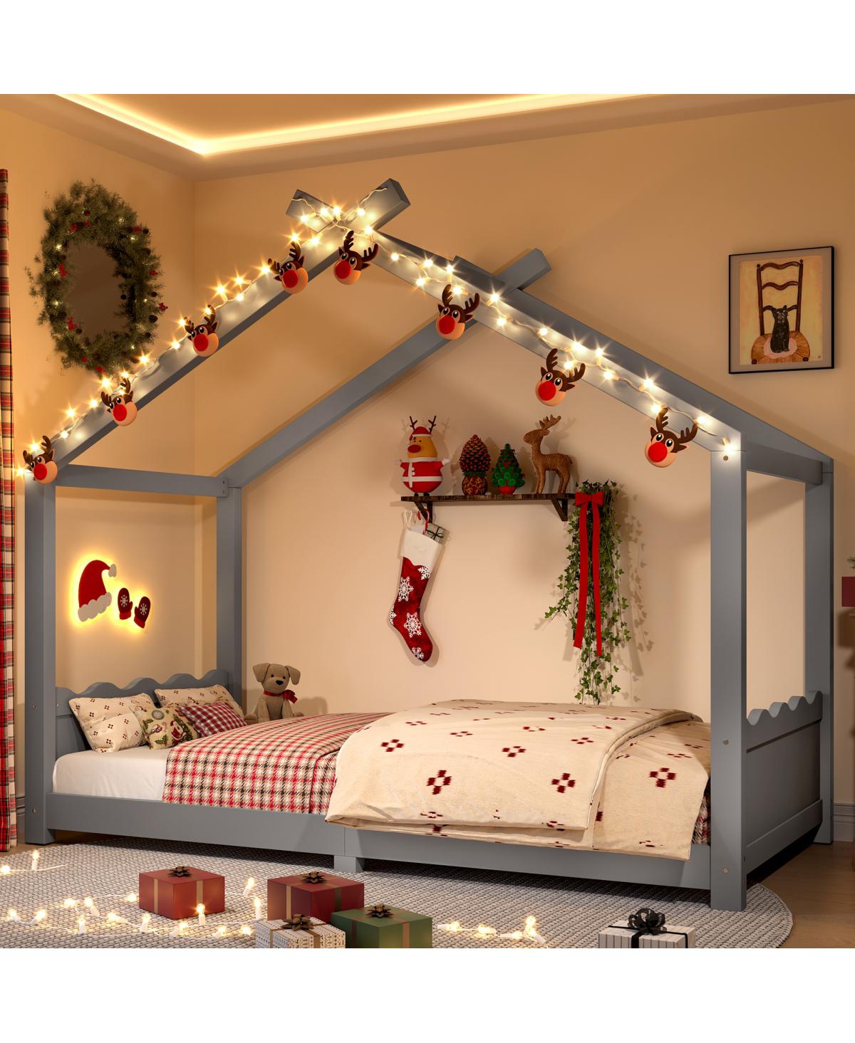 Click here for Streamdale Furniture Twin House Floor Bed with Sla... prices