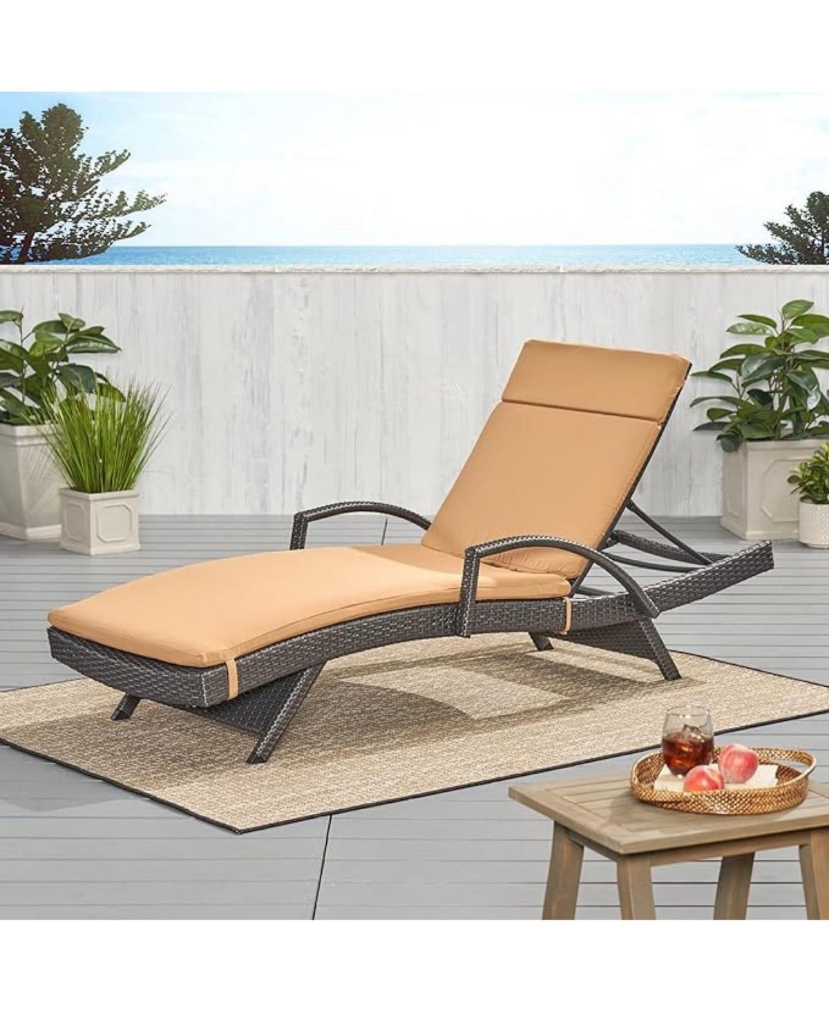 Click here for Streamdale Woven Resin Wicker Recliner with Cushio... prices