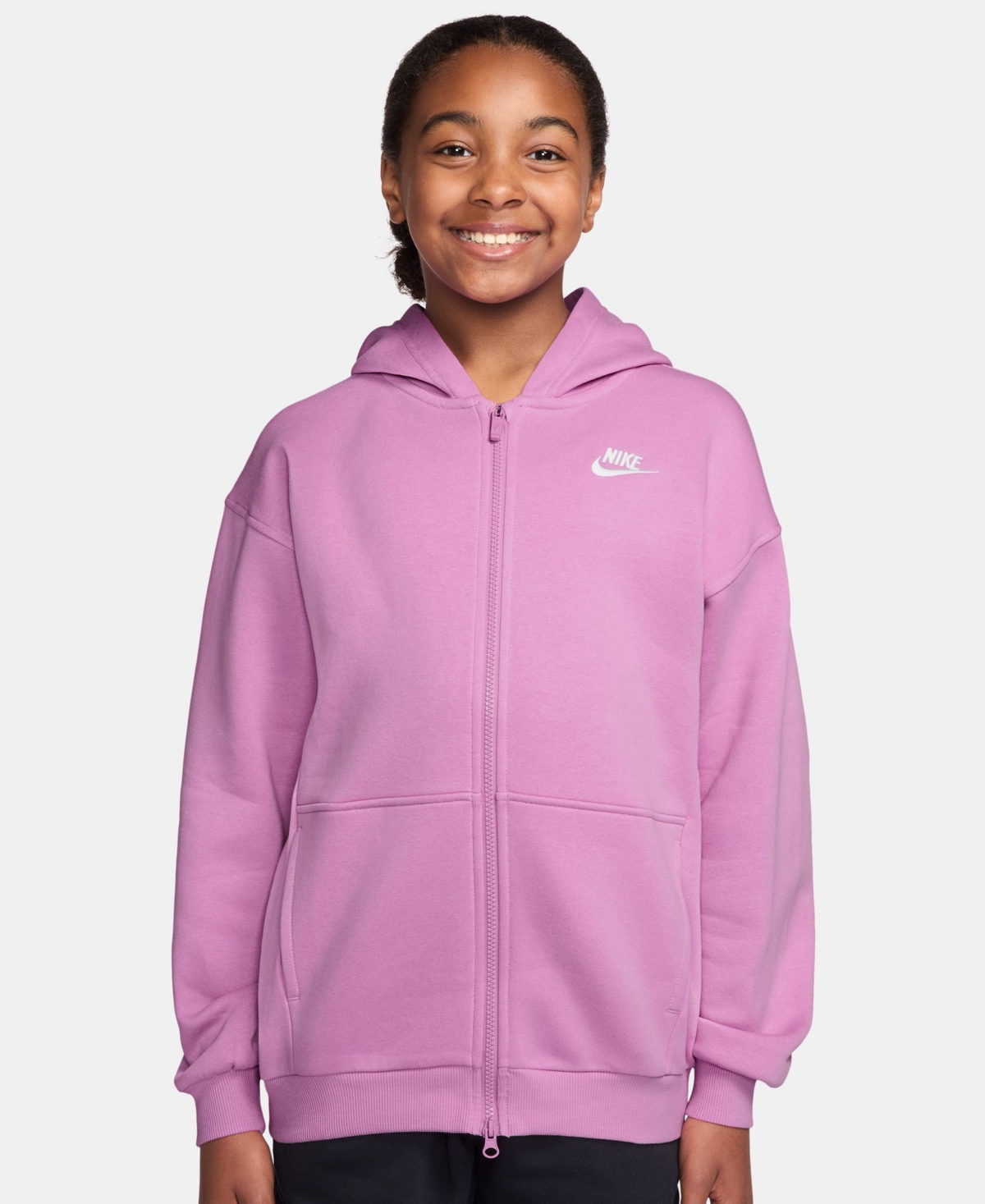 Click here for Nike Sportswear Girls Club Fleece Oversized Full-Z... prices