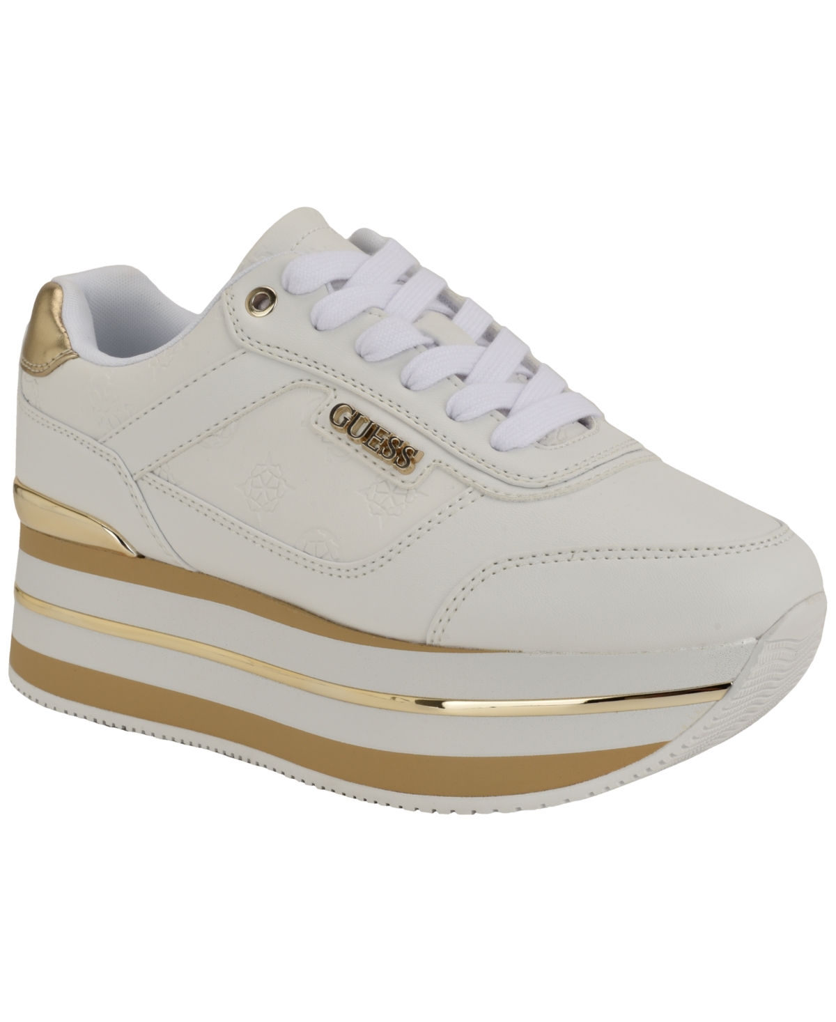 Click here for Guess Womens Hansin Double Platform Lace-Up Sneake... prices