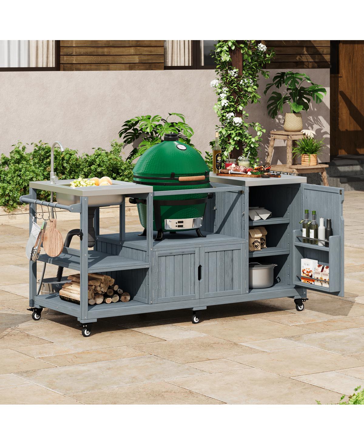 Click here for Streamdale Furniture Outdoor Kitchen Island with S... prices
