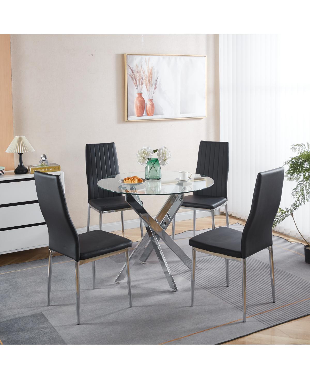 Click here for Streamdale Furniture 1+4 5pcs Dining Set  Metal Le... prices