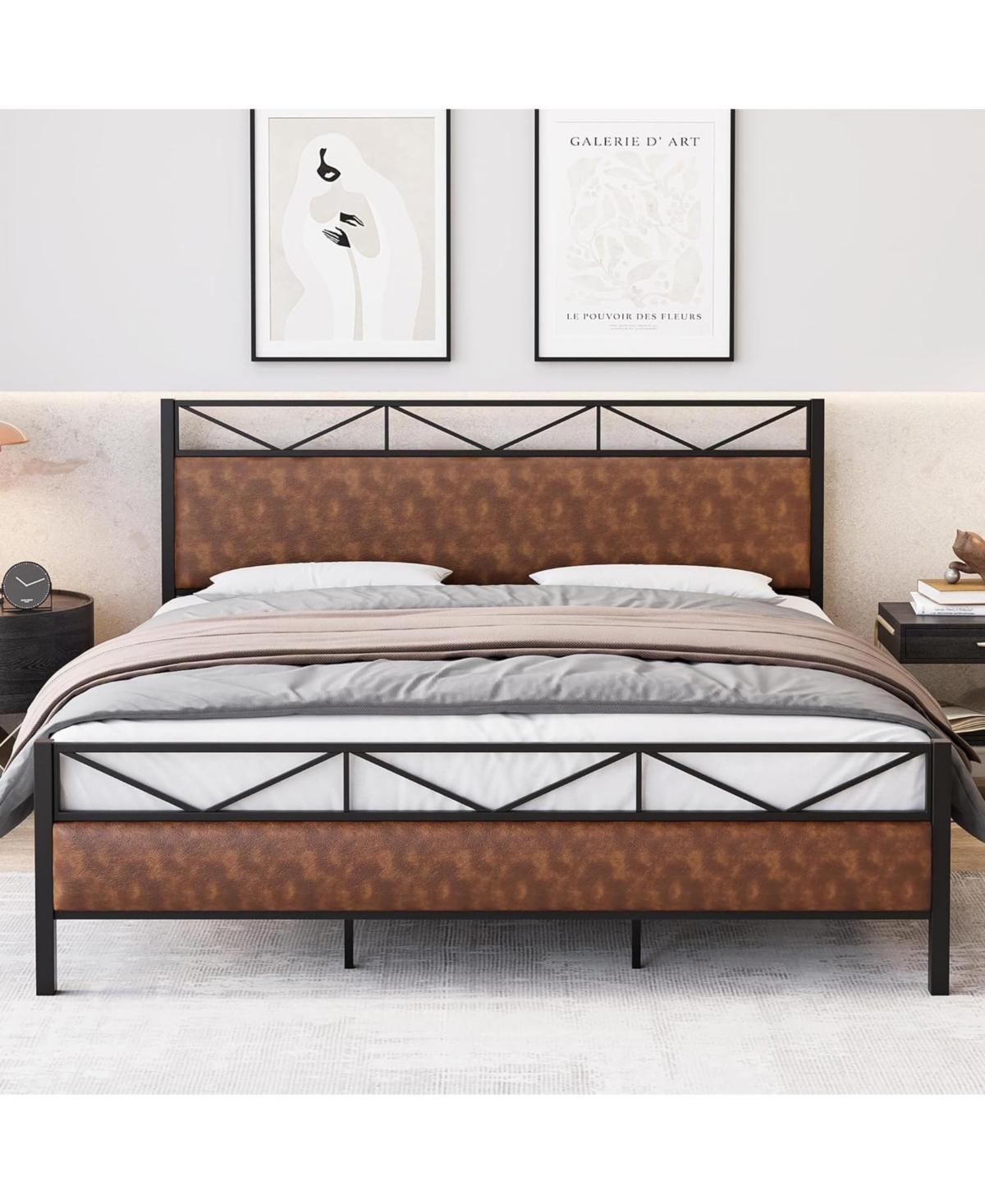 Click here for gaomon Size Bed Frame with Headboard  Upholstered... prices