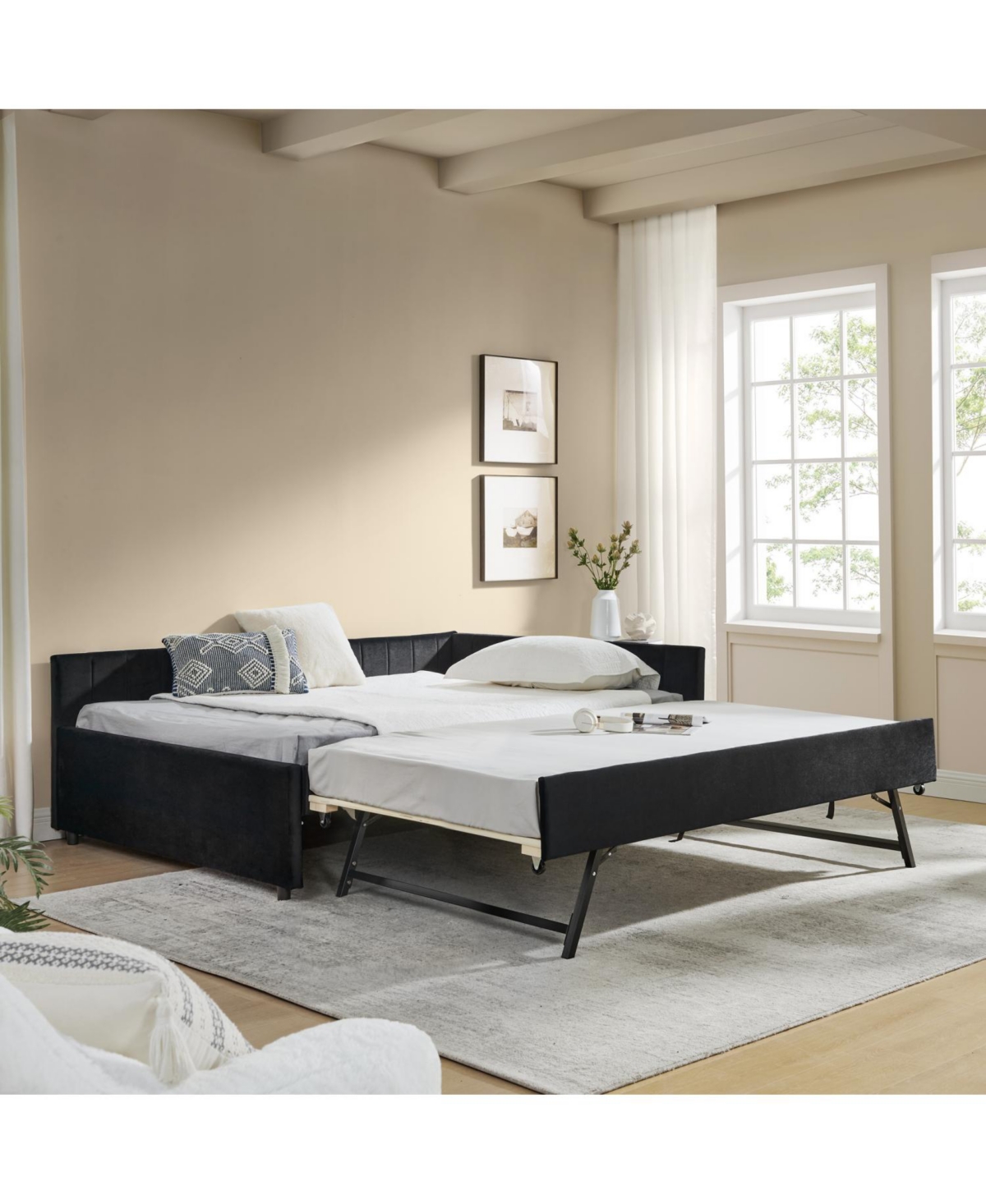 Click here for Streamdale Furniture Velvet Daybed with Trundle -... prices