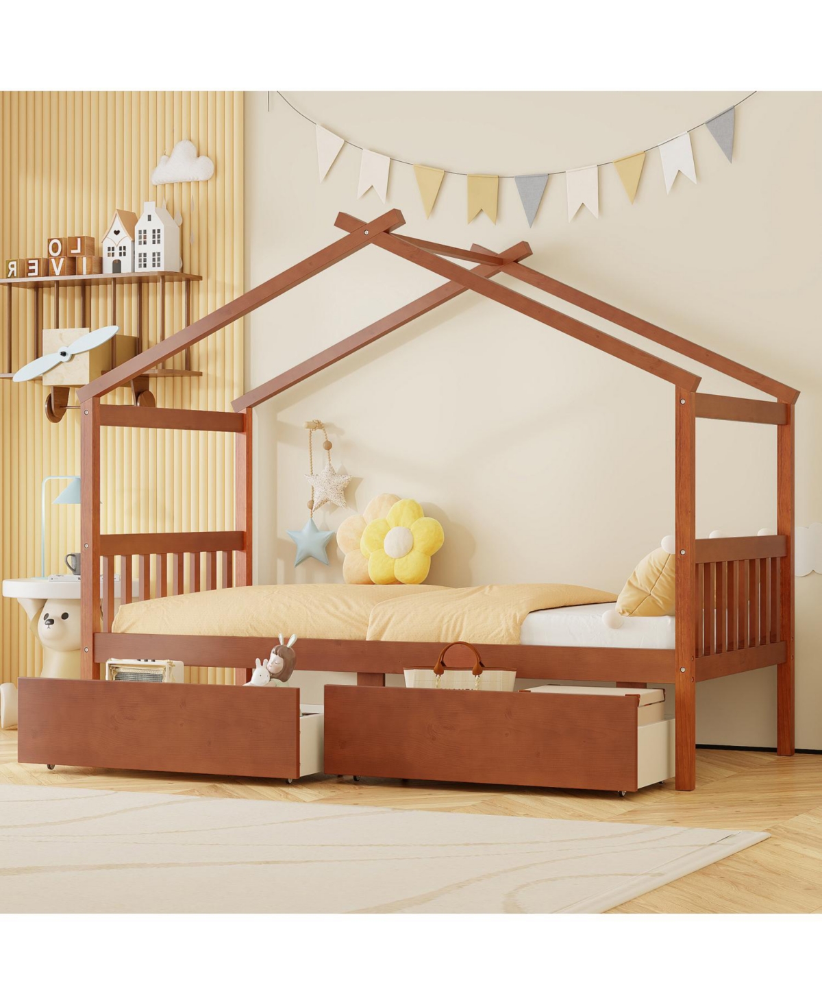 Click here for Streamdale Furniture Twin Size Wooden House Bed wi... prices