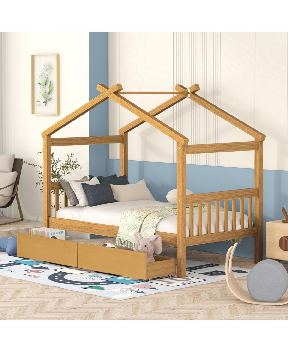 Click here for Streamdale Furniture Twin Size Wooden House Bed wi... prices