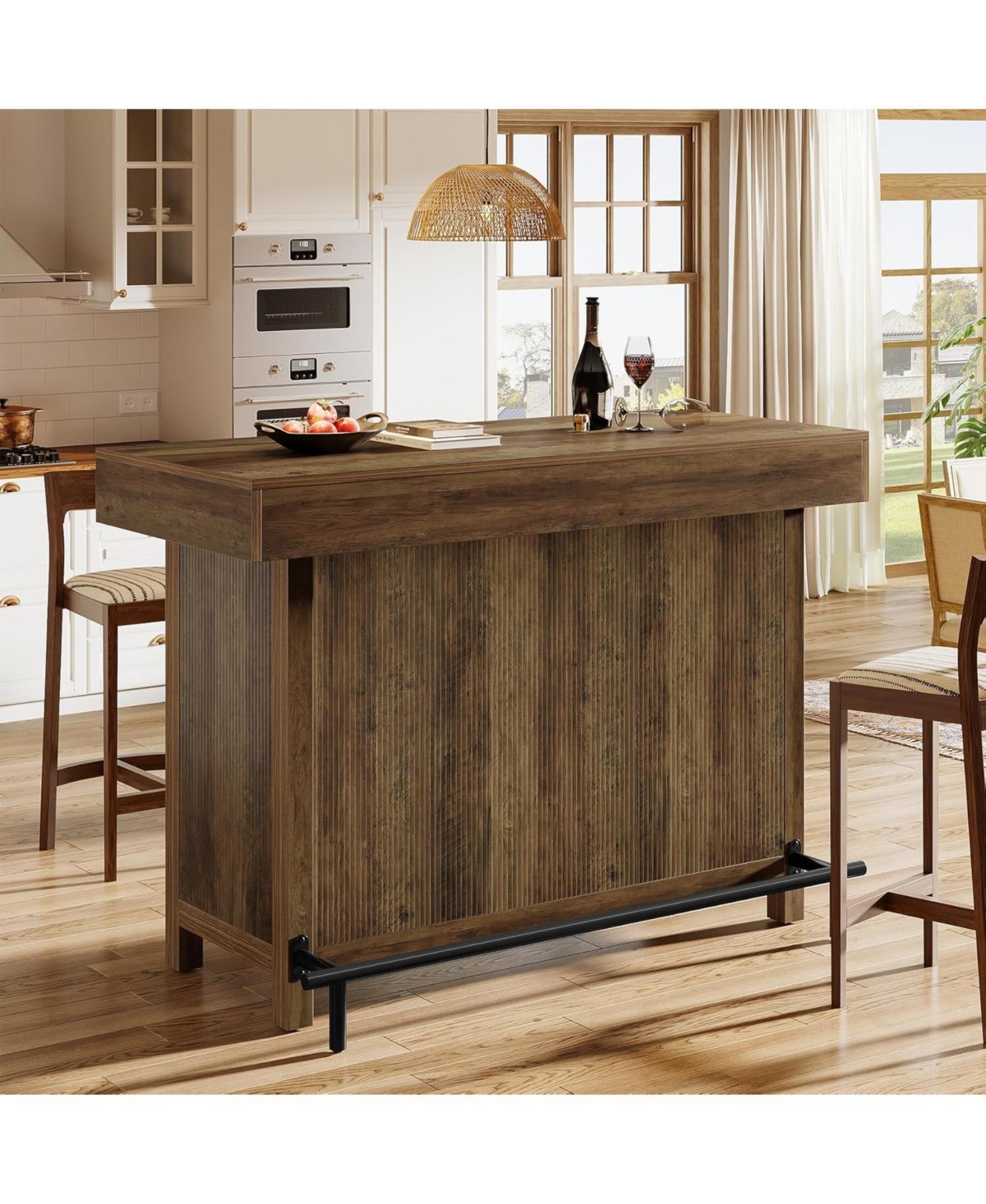 Click here for Tribesigns 57.48-Inch Kitchen Cabinet & Bar Table... prices