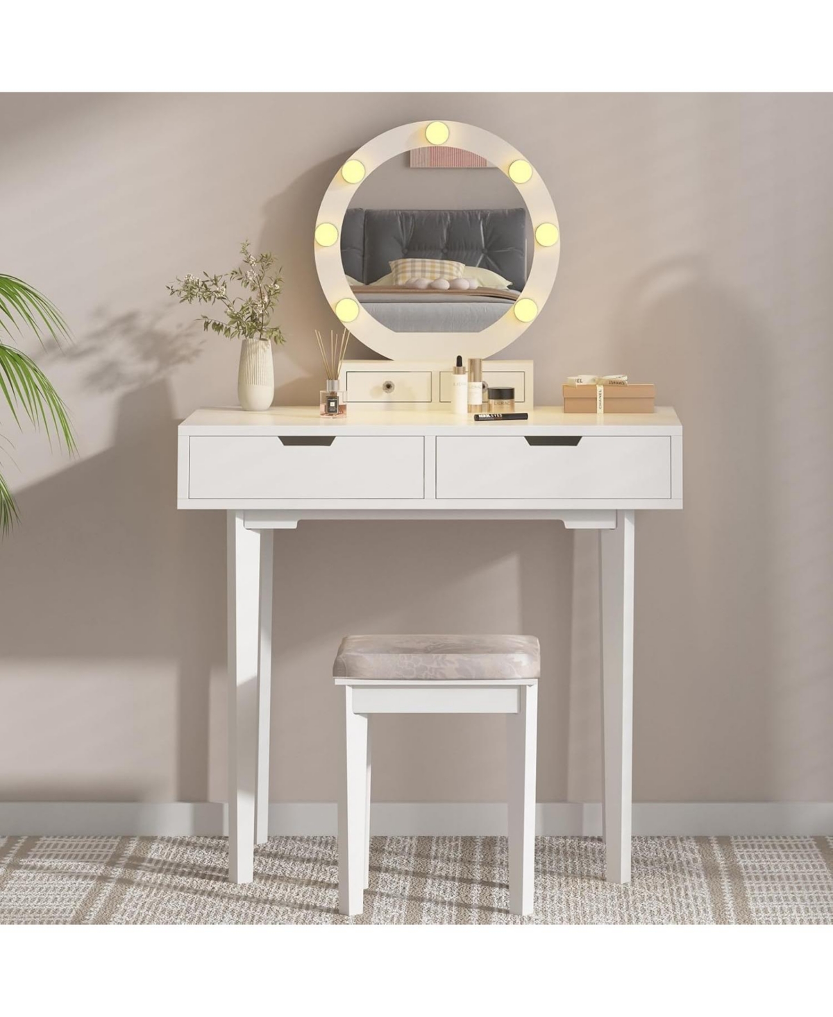 Click here for gaomon Vanity Desk with Touch Lighted Mirror  Dres... prices