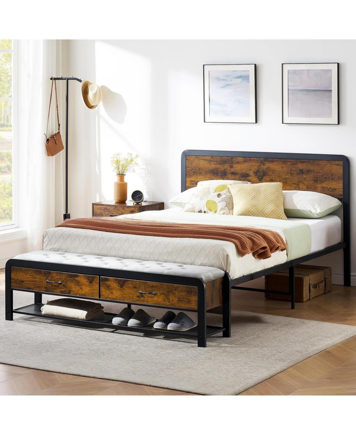 Click here for Gaomon Queen Bed Frame with Wood Headboard & Stora... prices