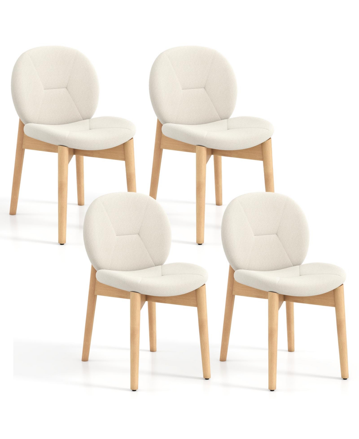 Click here for Gymax 4PCS Wooden Dining Chairs Soft Boucle Uphols... prices