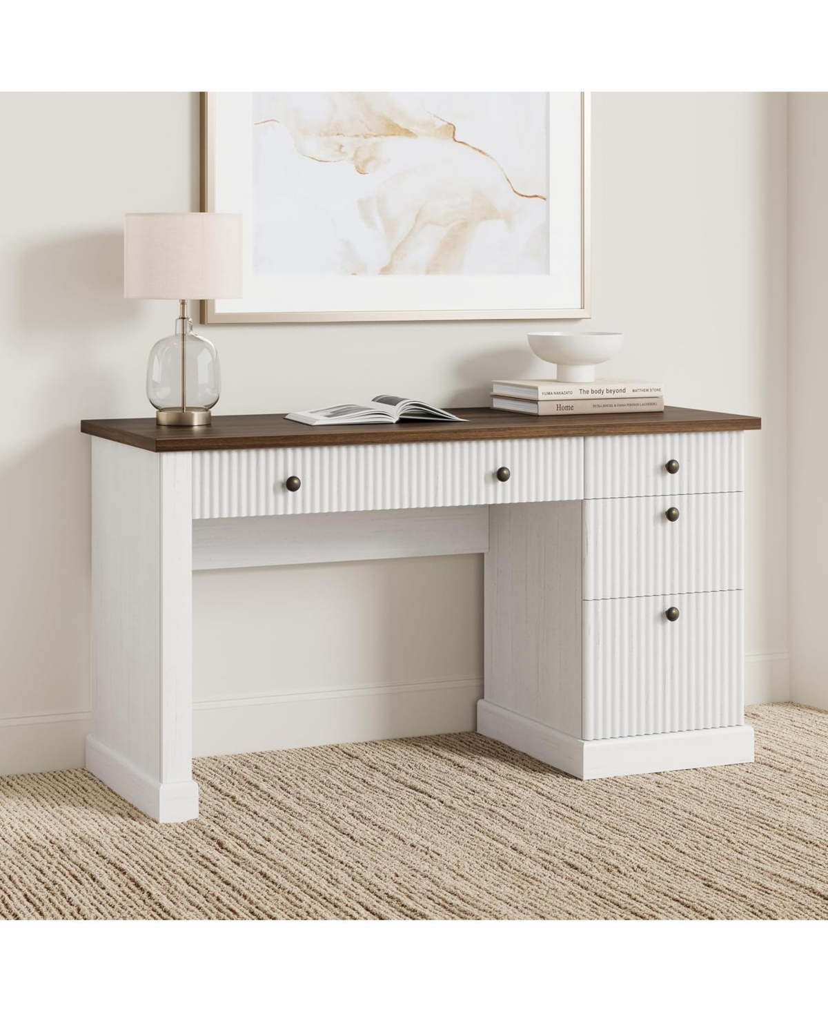 Click here for gaomon 54" Fluted Executive Desk with Chargin... prices
