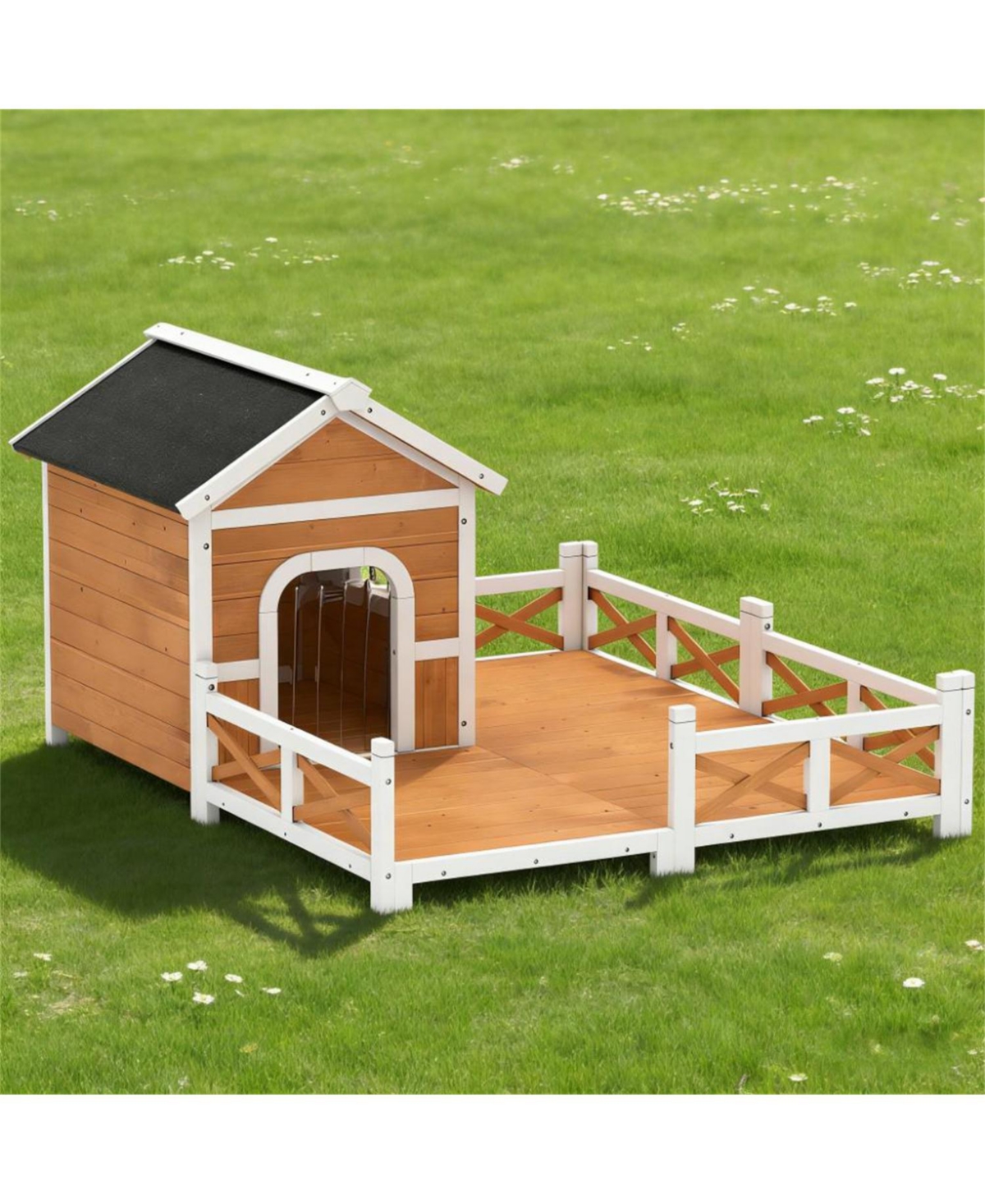 Click here for Aostirmotor Dog House Outdoor Wooden Dog Shelter i... prices