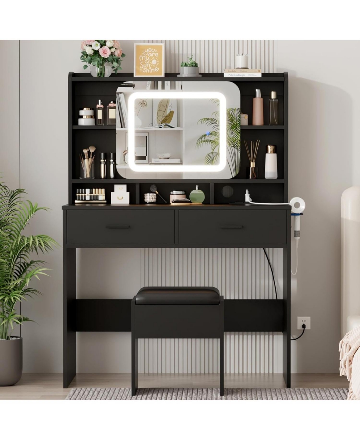 Click here for gaomon Vanity Desk with Sliding Mirror  Makeup Des... prices