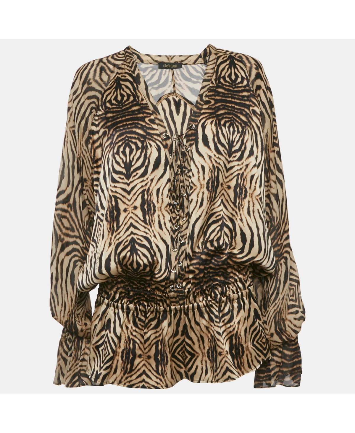 Click here for Pre-Owned Roberto Cavalli Womens Brown Tiger Print... prices