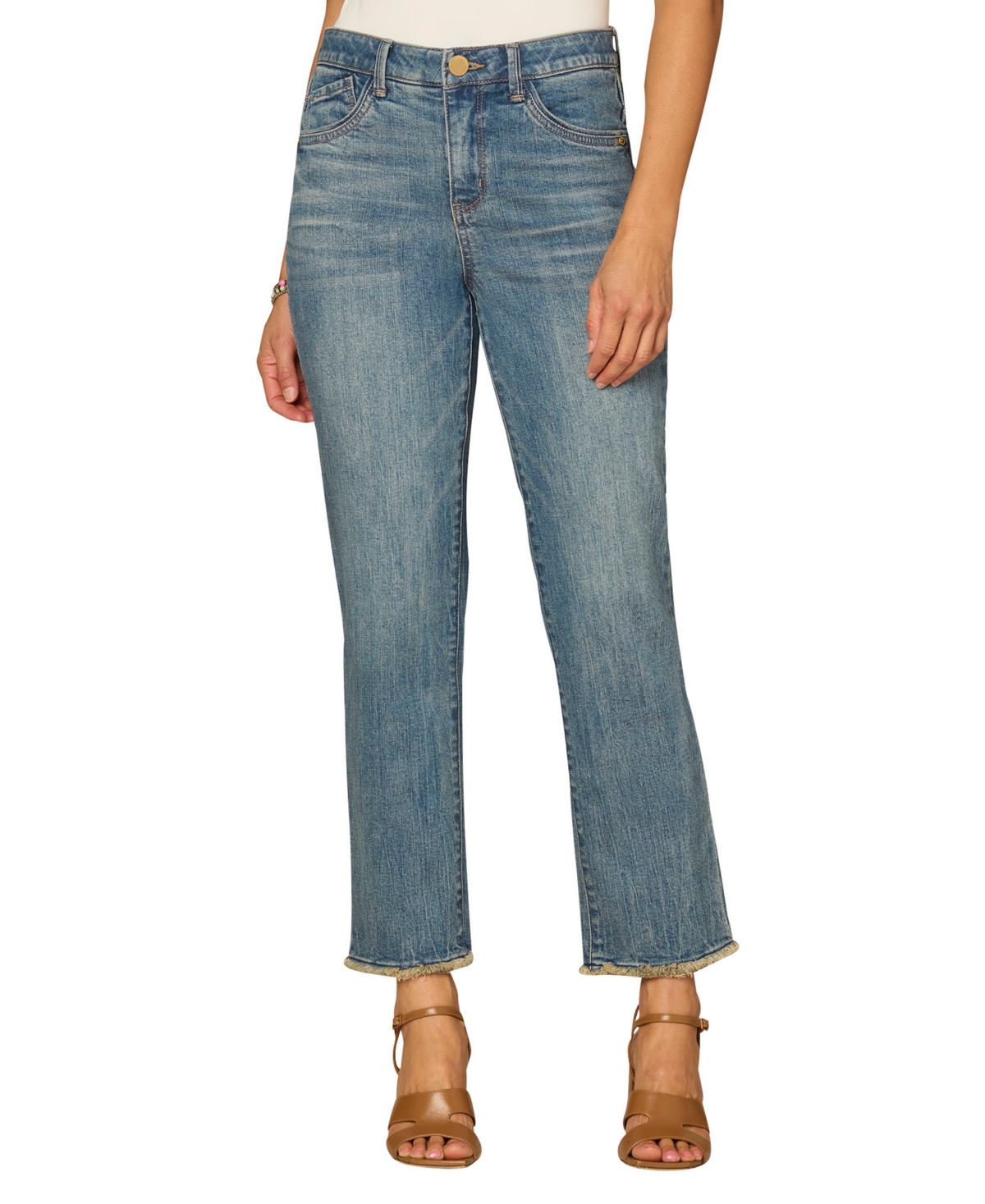 Click here for Democracy Petite High Rise Slim Straight Jeans - M... prices