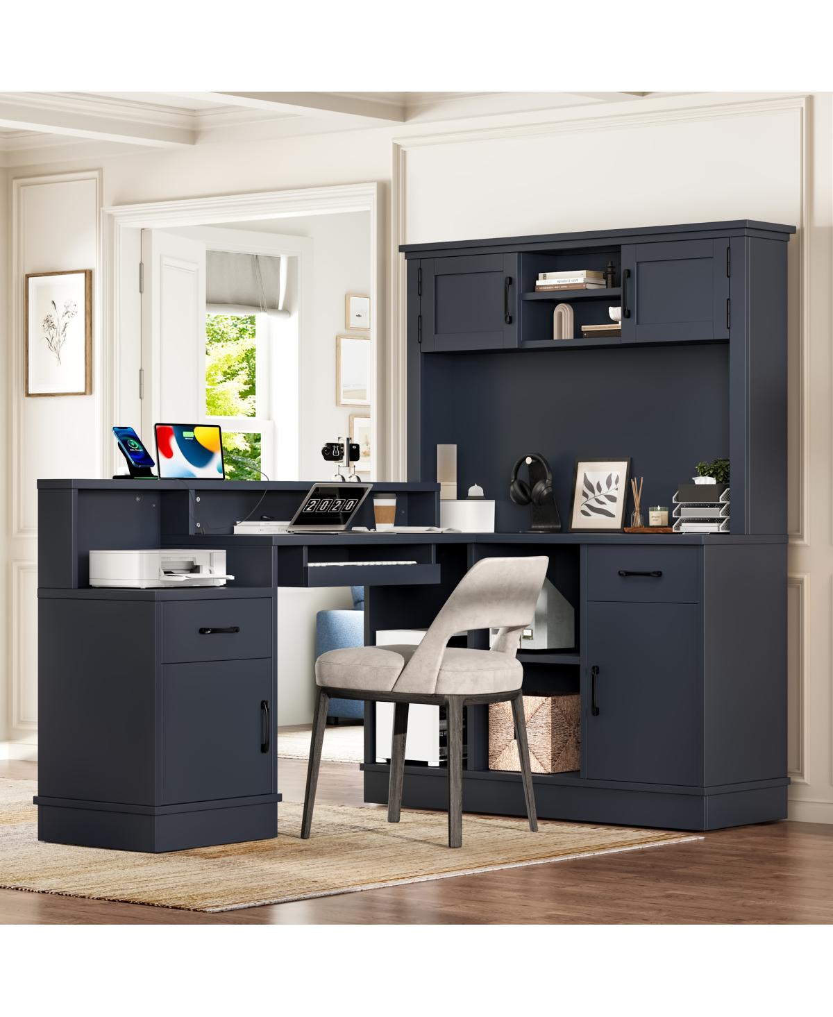 Click here for Streamdale Furniture L-Shaped Computer Desk with O... prices