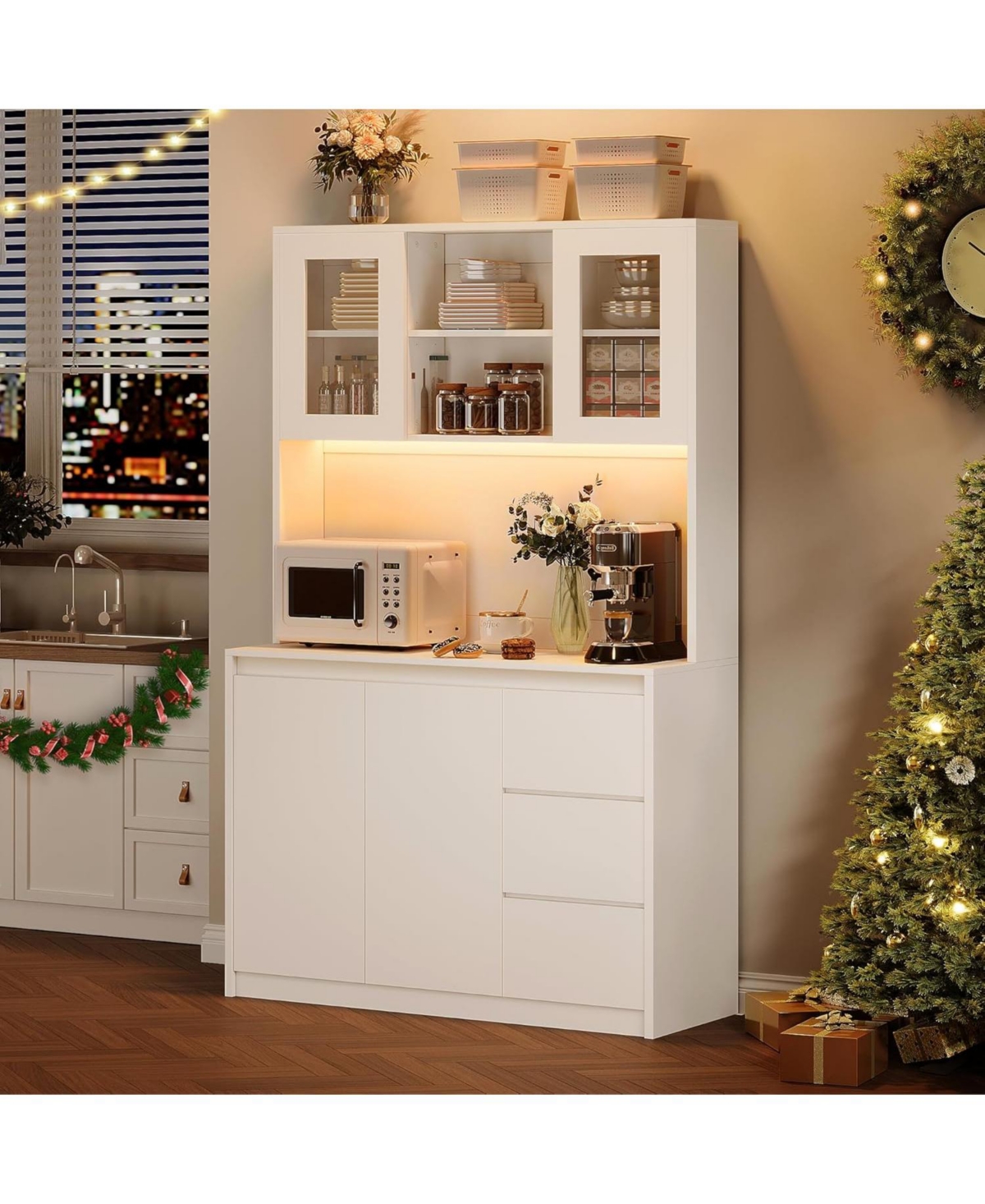 Click here for gaomon Kitchen Pantry Cabinet with Charging Statio... prices