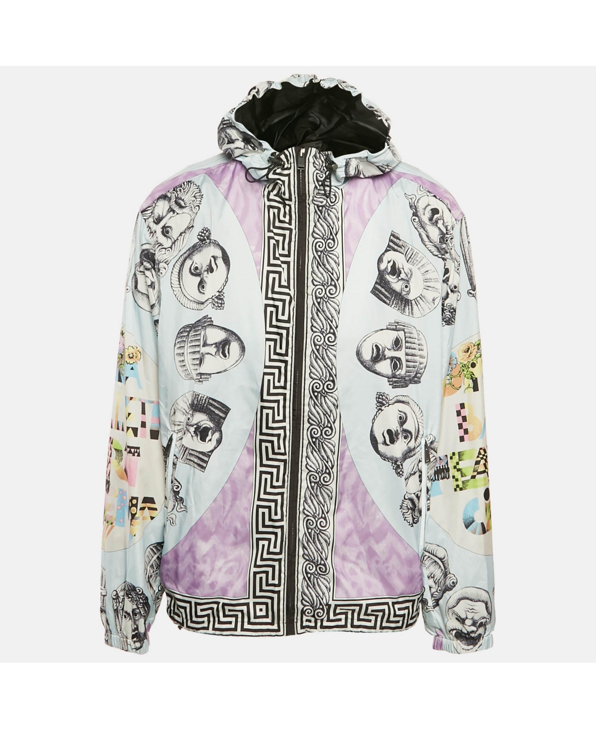 Click here for Pre-Owned Versace Mens Blue Printed Nylon Zip Fron... prices