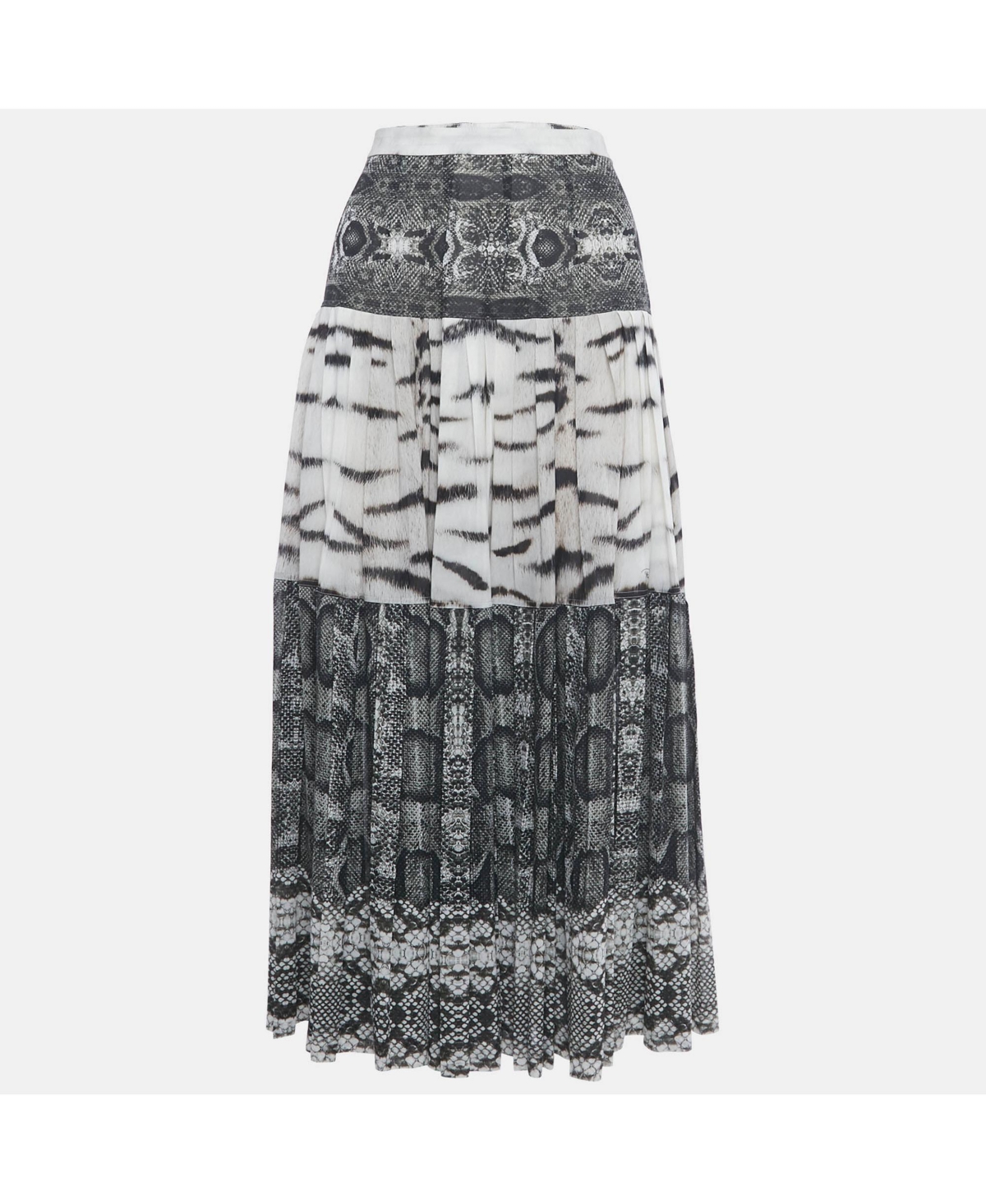 Click here for Pre-Owned Roberto Cavalli Womens Grey Printed Silk... prices