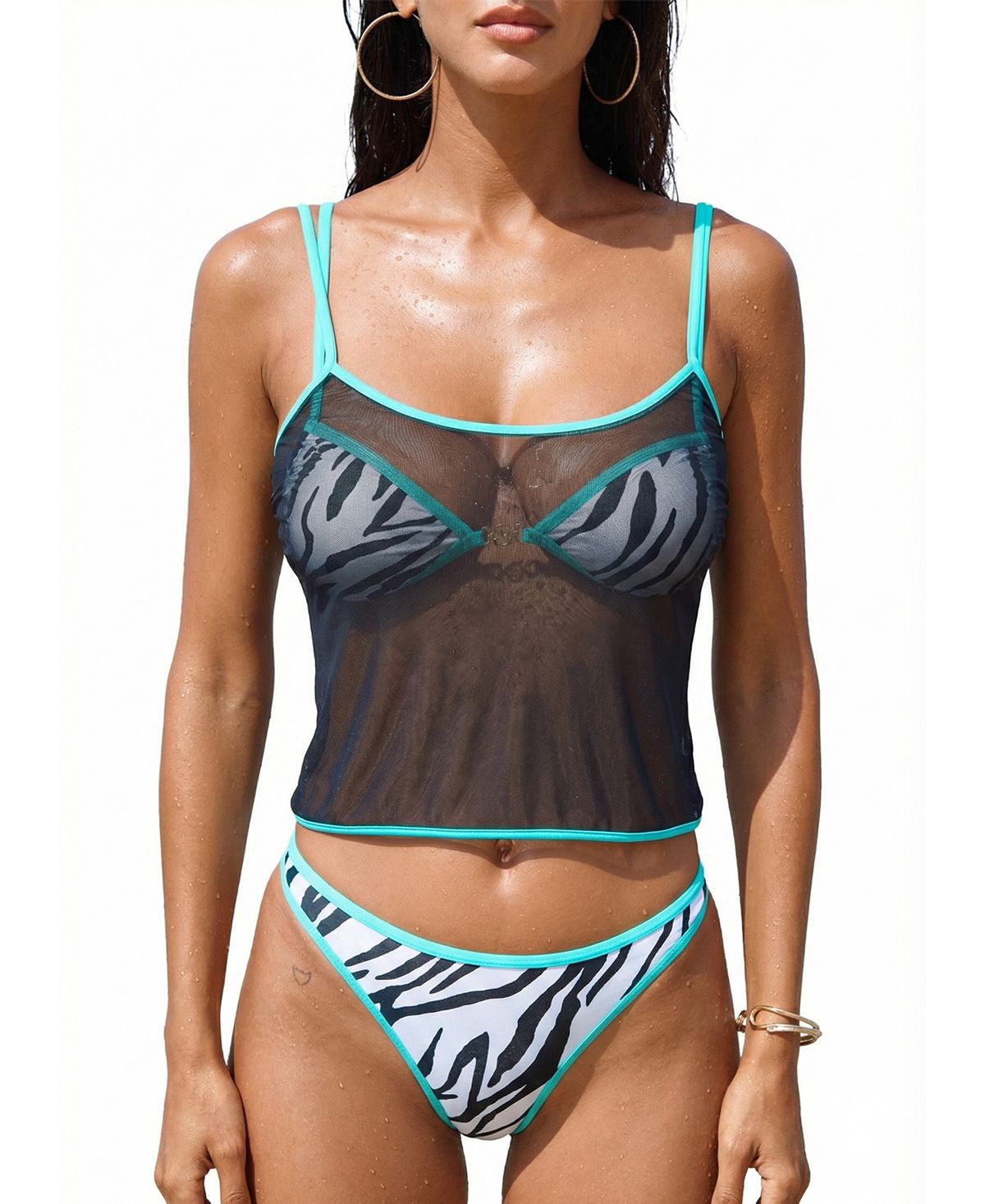 Click here for Cupshe Womens Wild Territory Animal Print 3-Piece... prices
