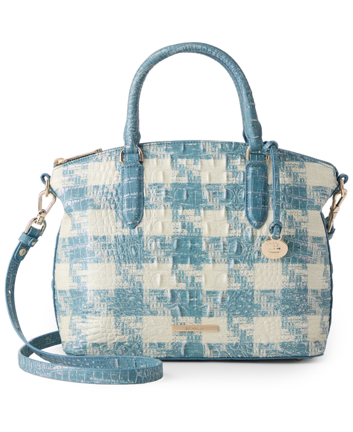 Click here for Brahmin Duxbury Sakura Zipper Satchel Bag - Blue prices
