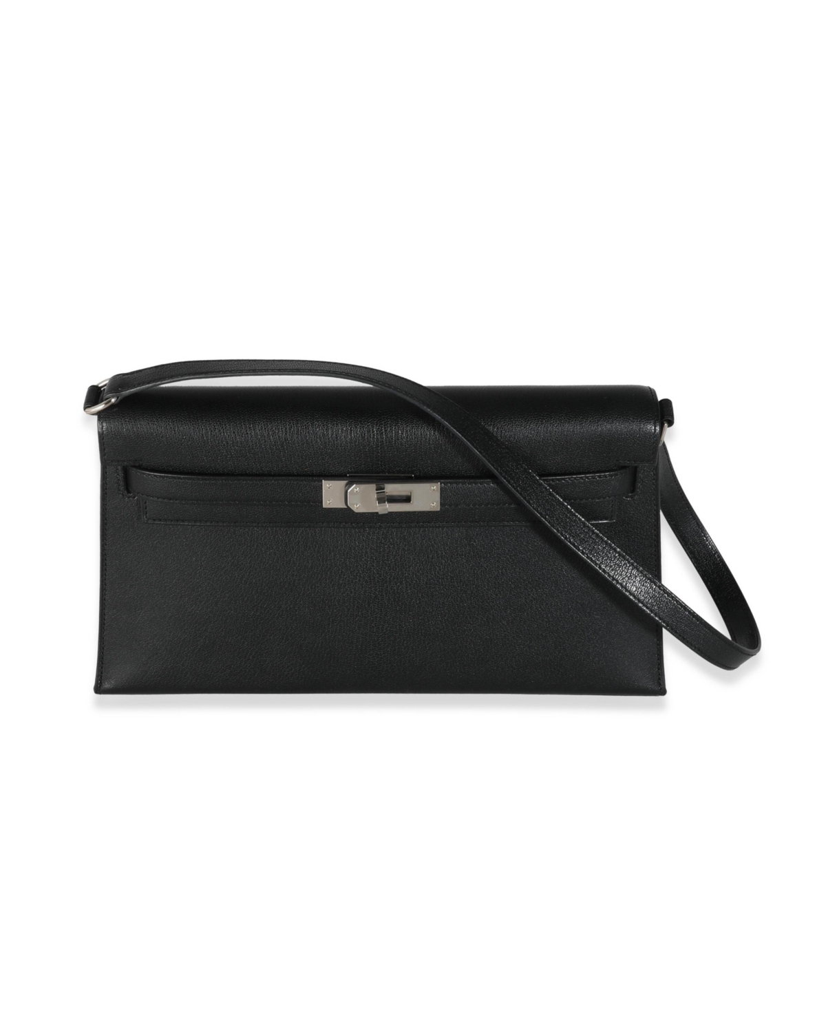 Click here for Pre-Owned Hermes Black Chevre Chamkila Kelly Elan... prices