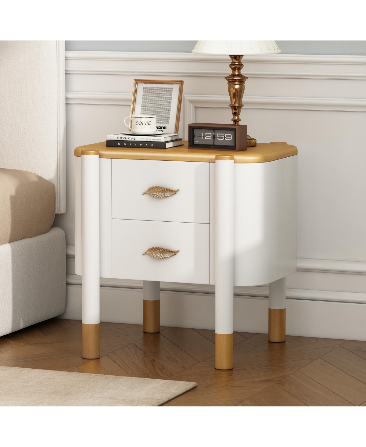 Click here for Rainsken 2 Drawers Nightstand with Curved Profile... prices