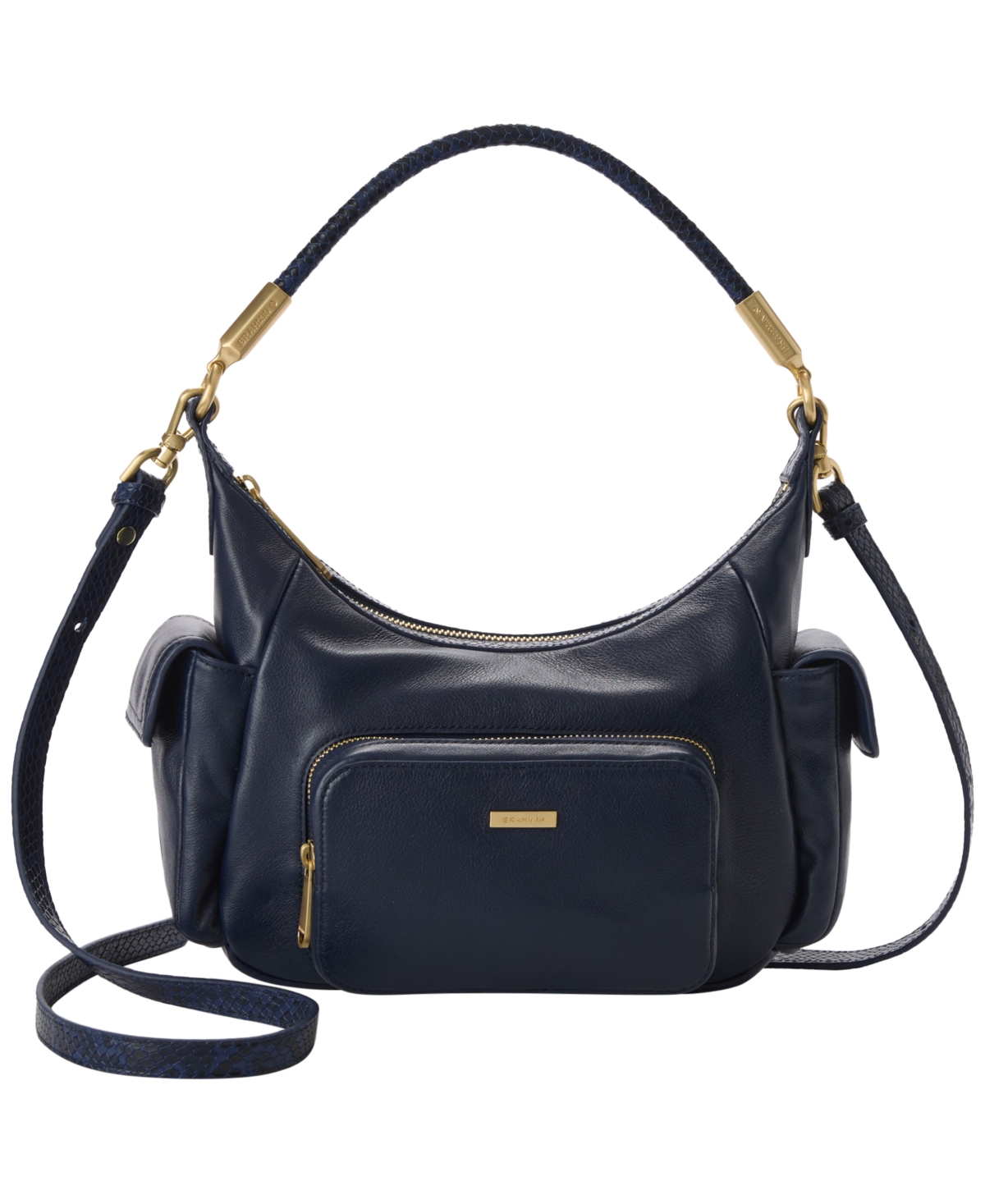 Click here for Brahmin Corinne Small Leather Crossbody Bag - Navy prices
