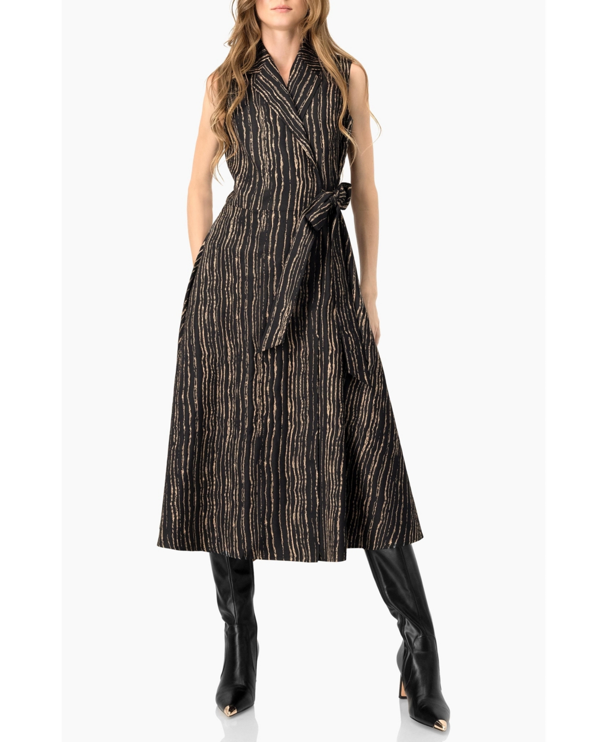 Click here for Ivonne Womens Sleeveless Long Wrap Dress - Black prices