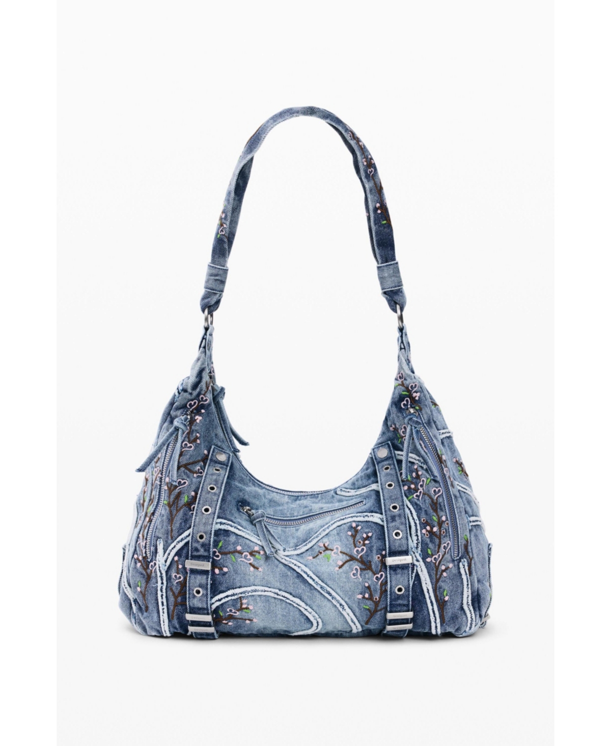 Click here for Desigual Womens Denim bag with buckles - Medium bl... prices