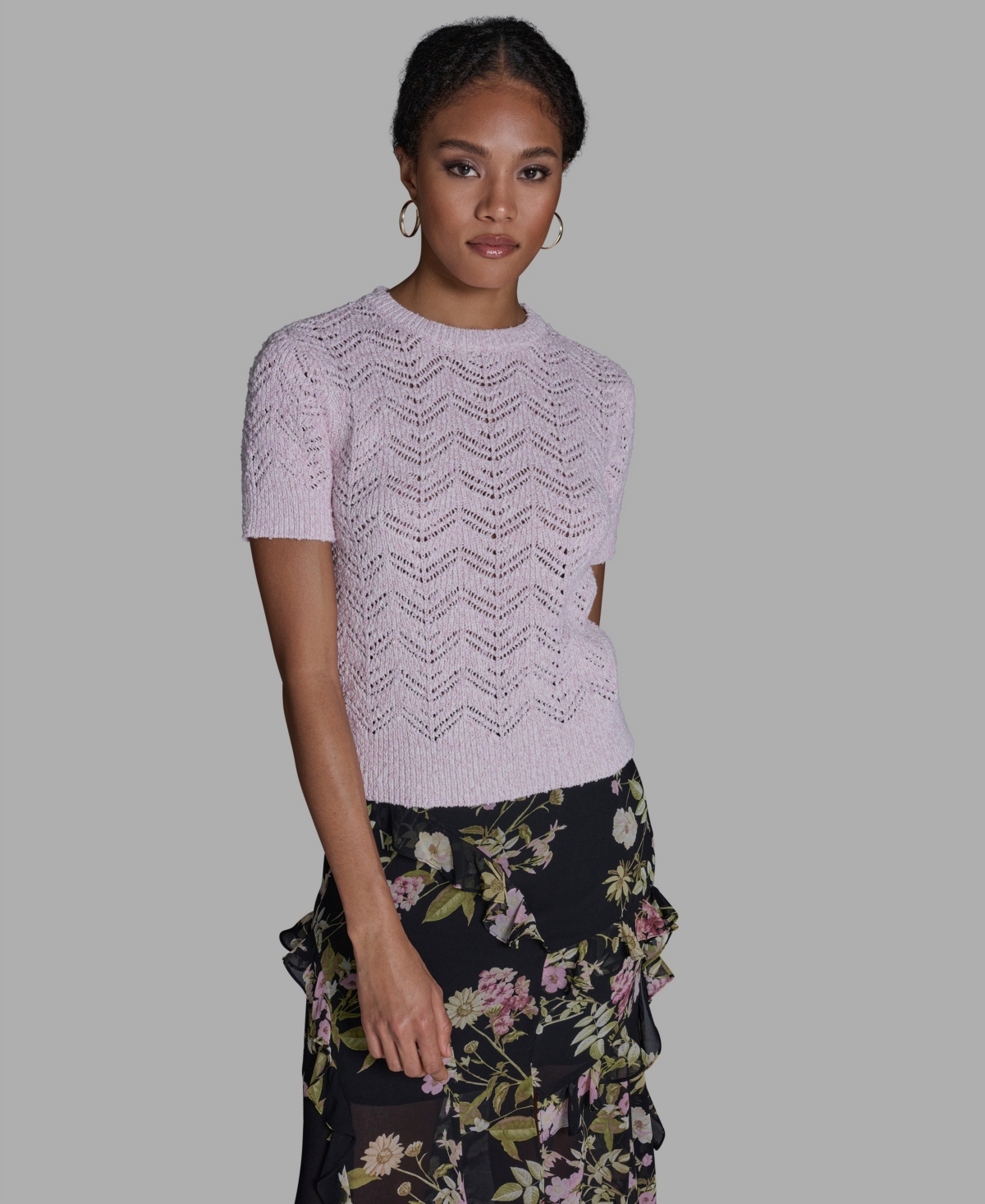 Click here for Bcbg Womens Crewneck Oversized Zig Zag Sweater - B... prices