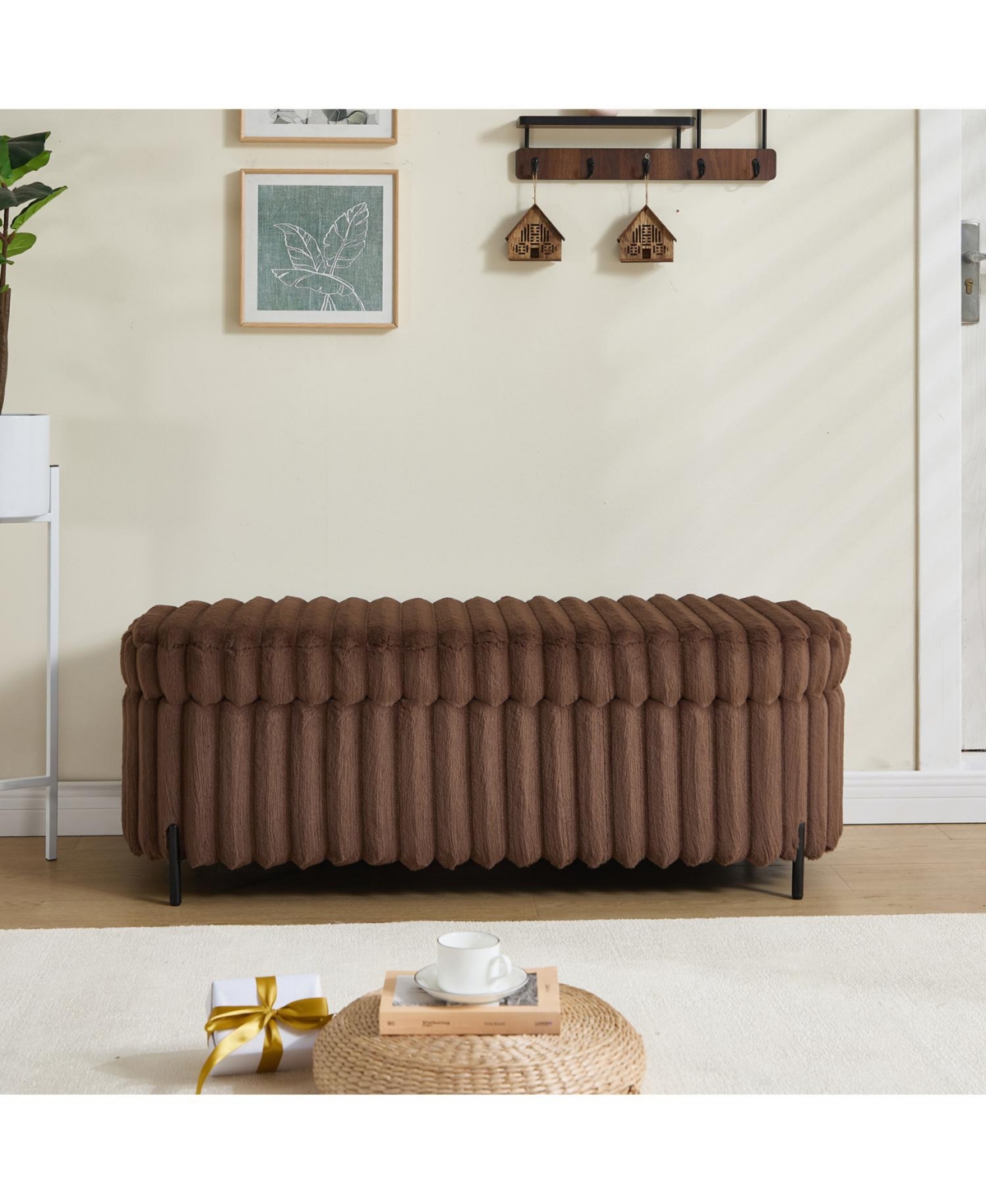 Click here for Streamdale Furniture Faux Fur Flip Top Storage Ben... prices