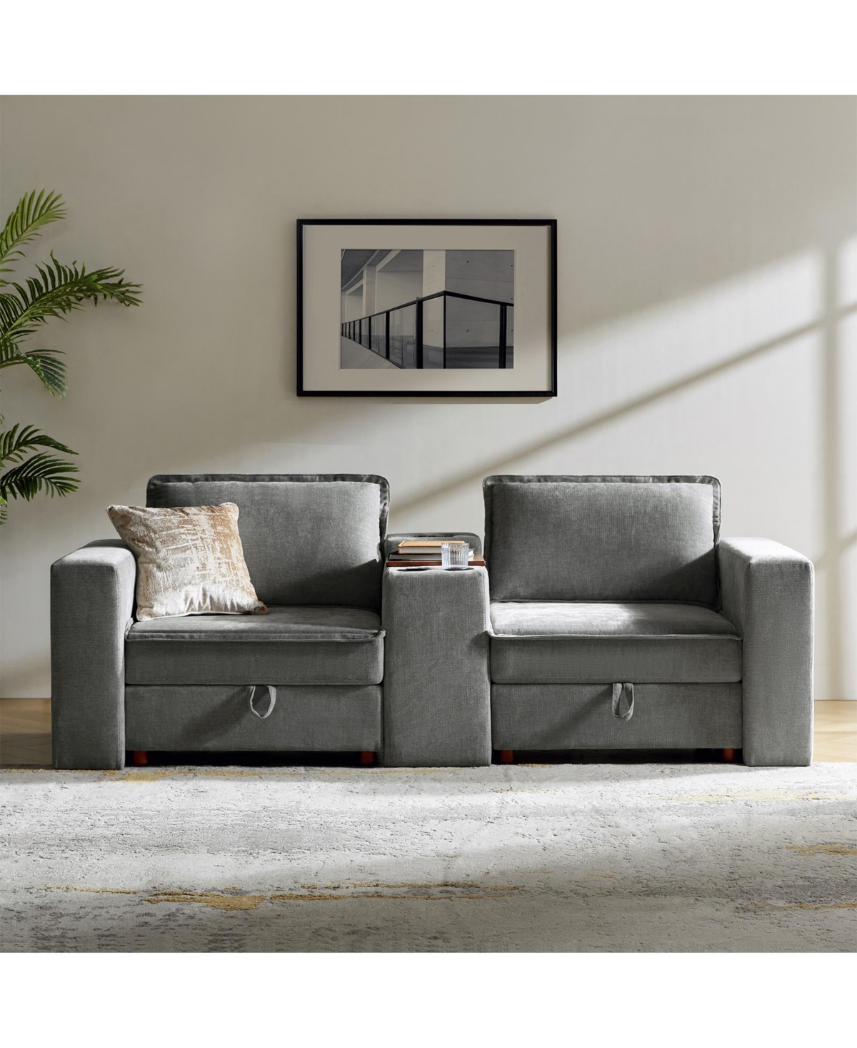Click here for Hulala Home Buelow 88” Modern Storage Sofa... prices