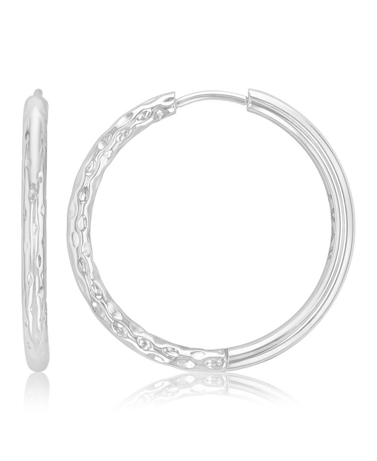 Click here for Roxy Waterproof Platinum 30mm Half Textured Hoop E... prices