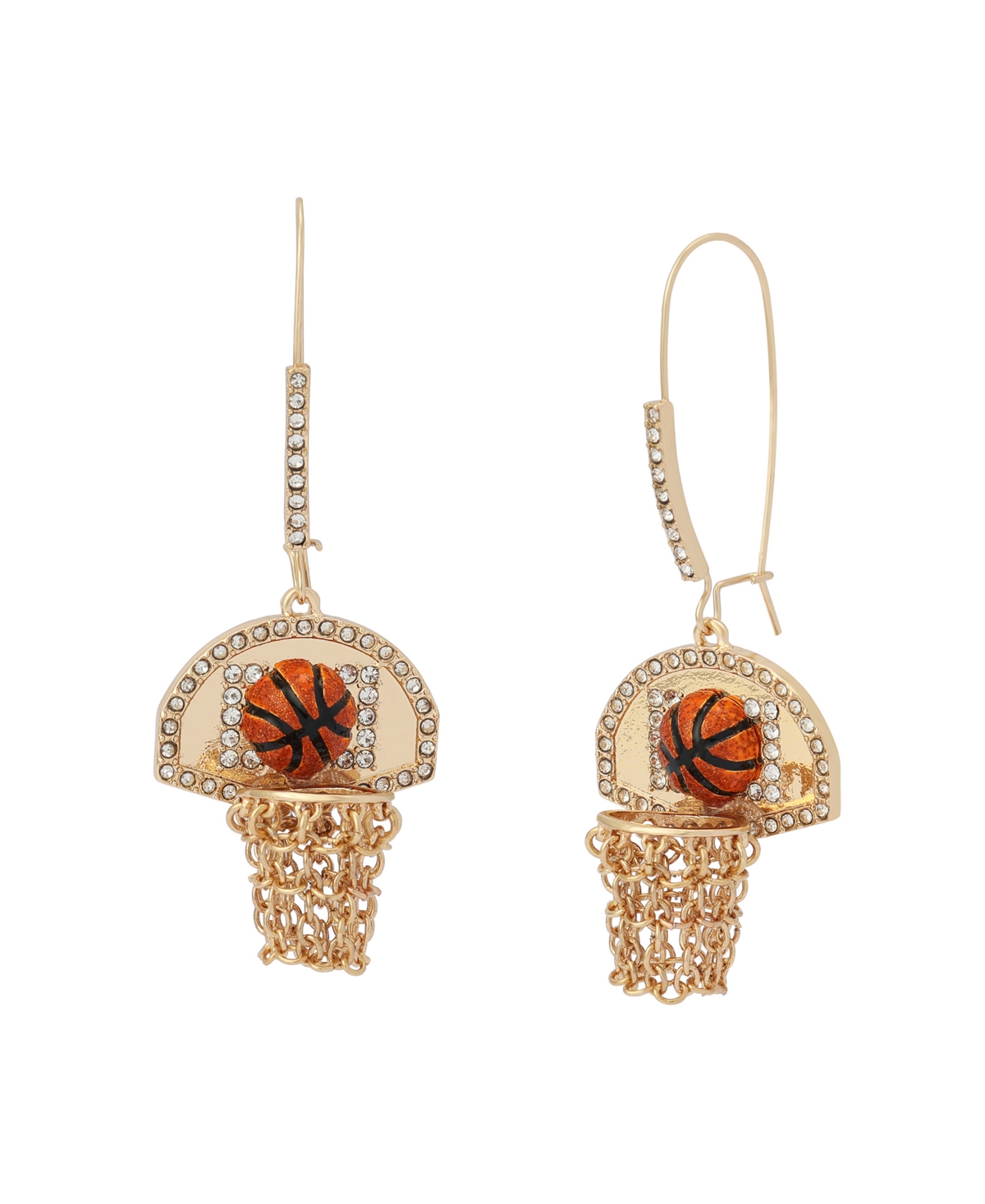 Click here for Betsey Johnson Faux Stone Basketball Dangle Earrin... prices