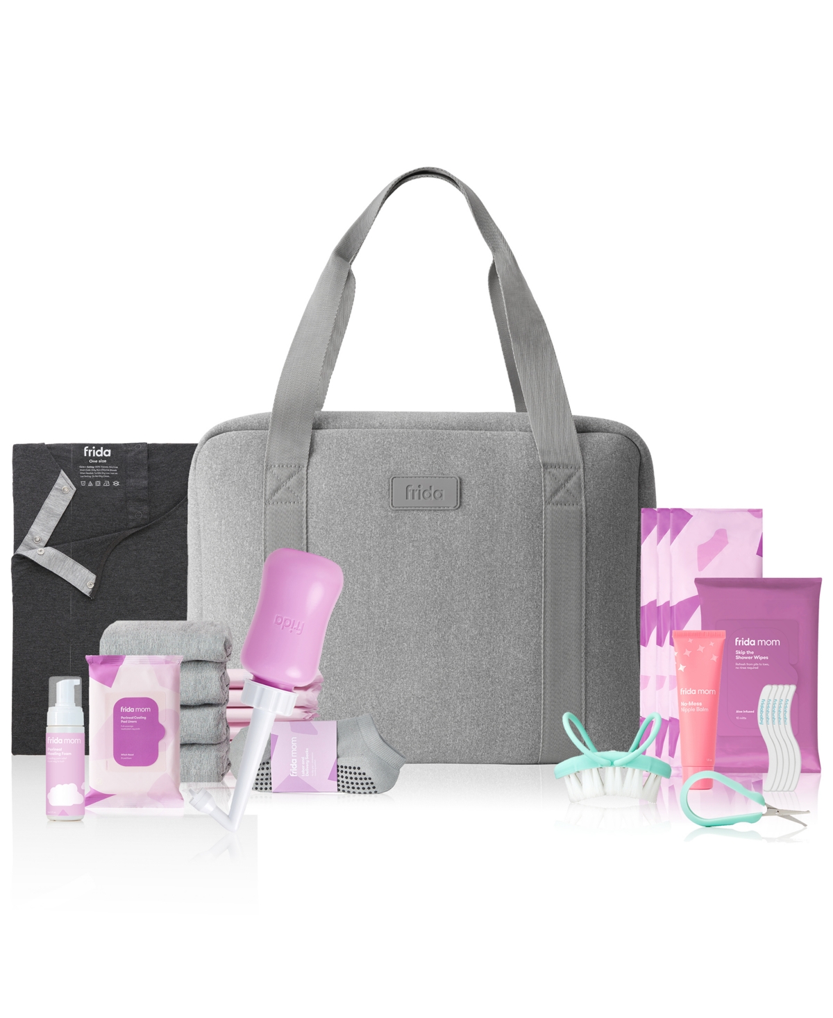 Click here for Frida MotherLoaded Hospital Bag Kit - White  Purpl... prices